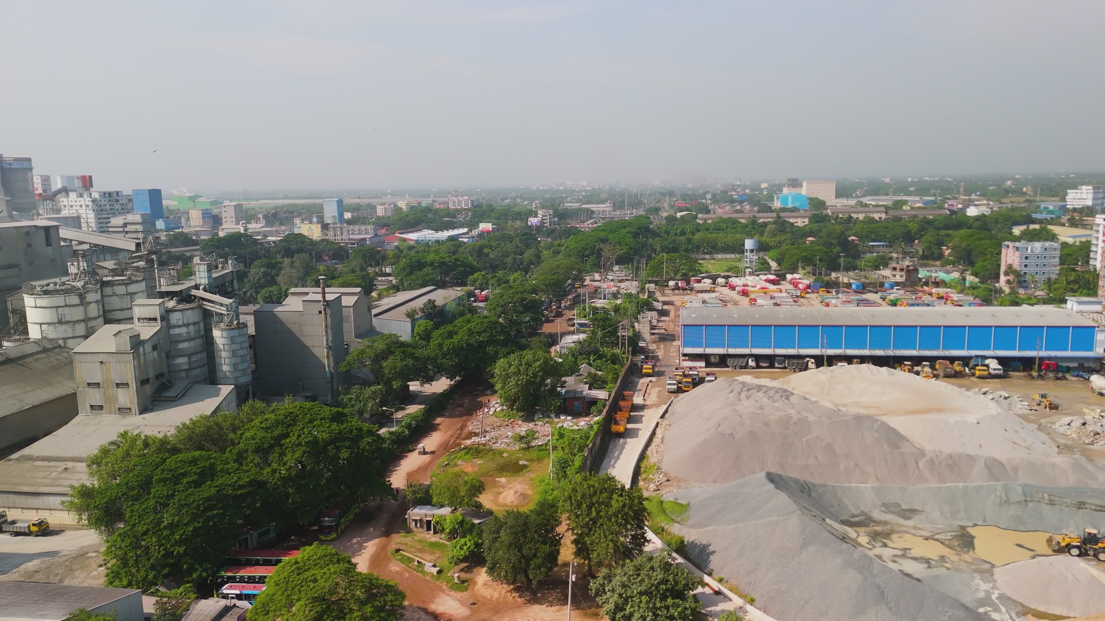 Aerial View of Bangladesh Urban Infrastructure Free Stock Video Footage ...
