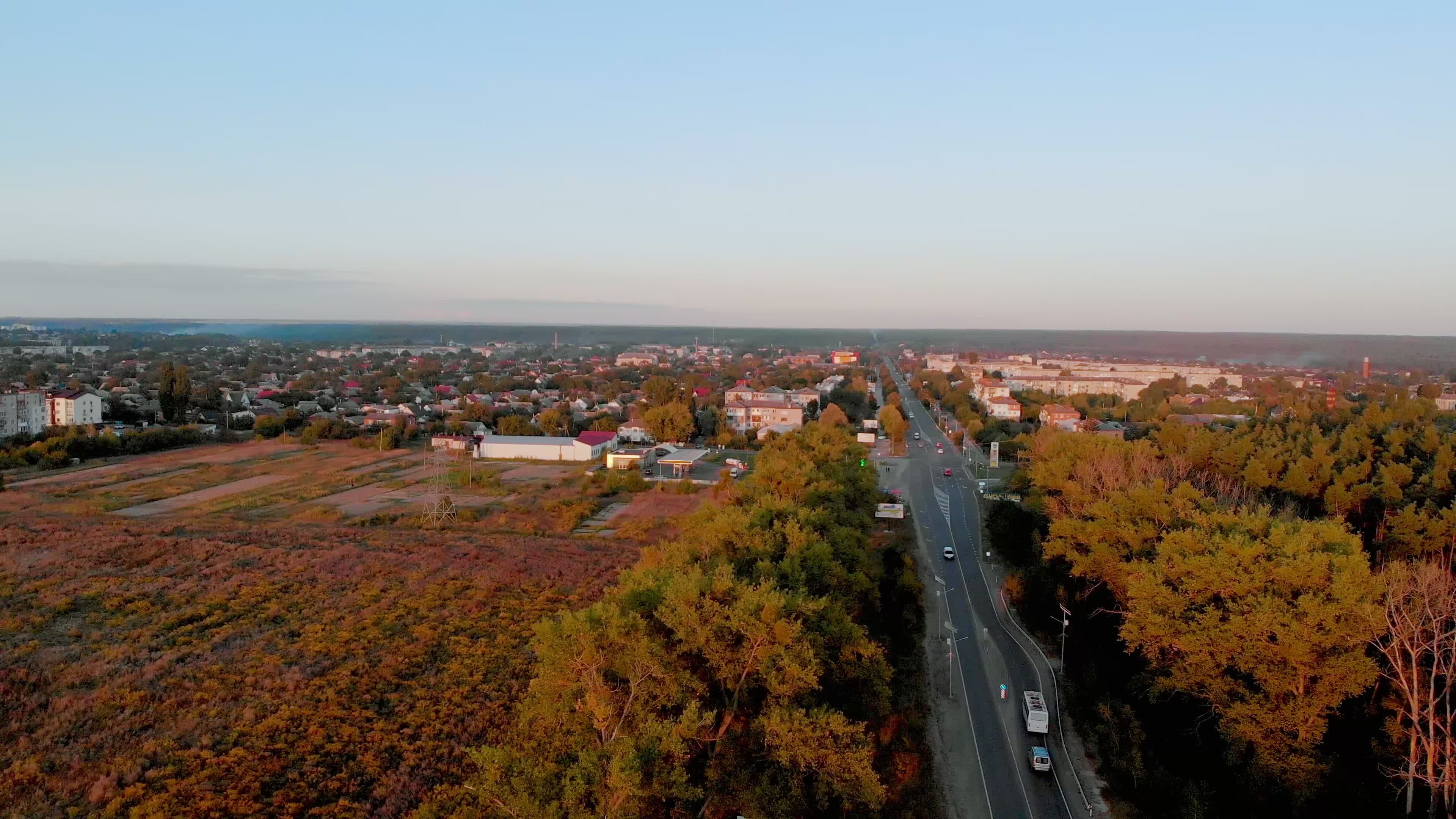 Drone View of Autumn Ukrainian Countryside Road Free Stock Video ...
