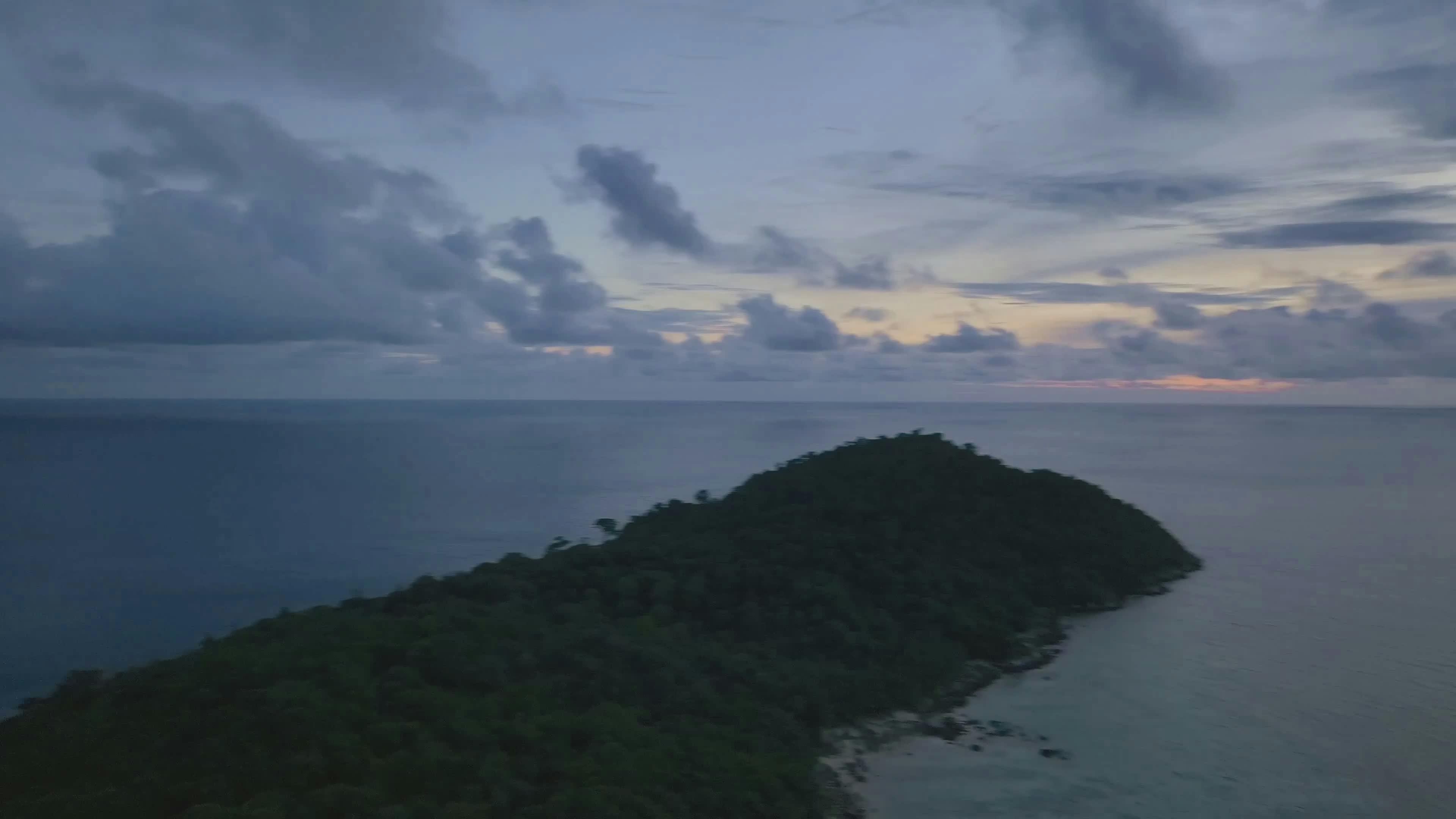 Stunning Aerial View of Tropical Island at Dusk Free Stock Video ...