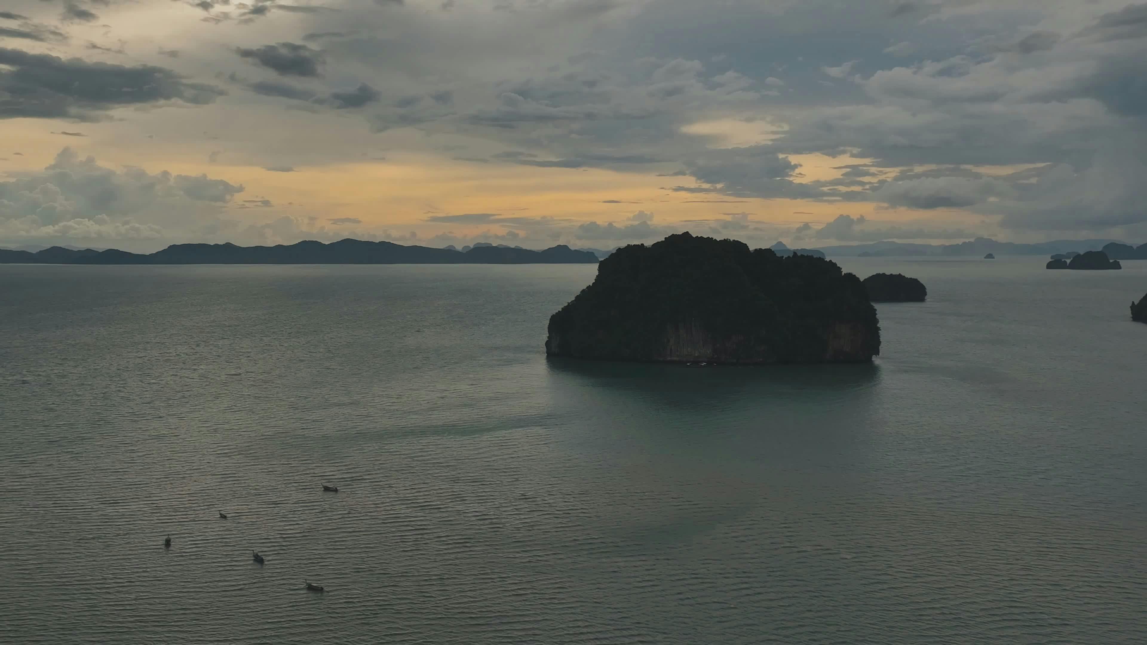 Aerial View of Island at Sunset - Scenic Landscape Free Stock Video ...