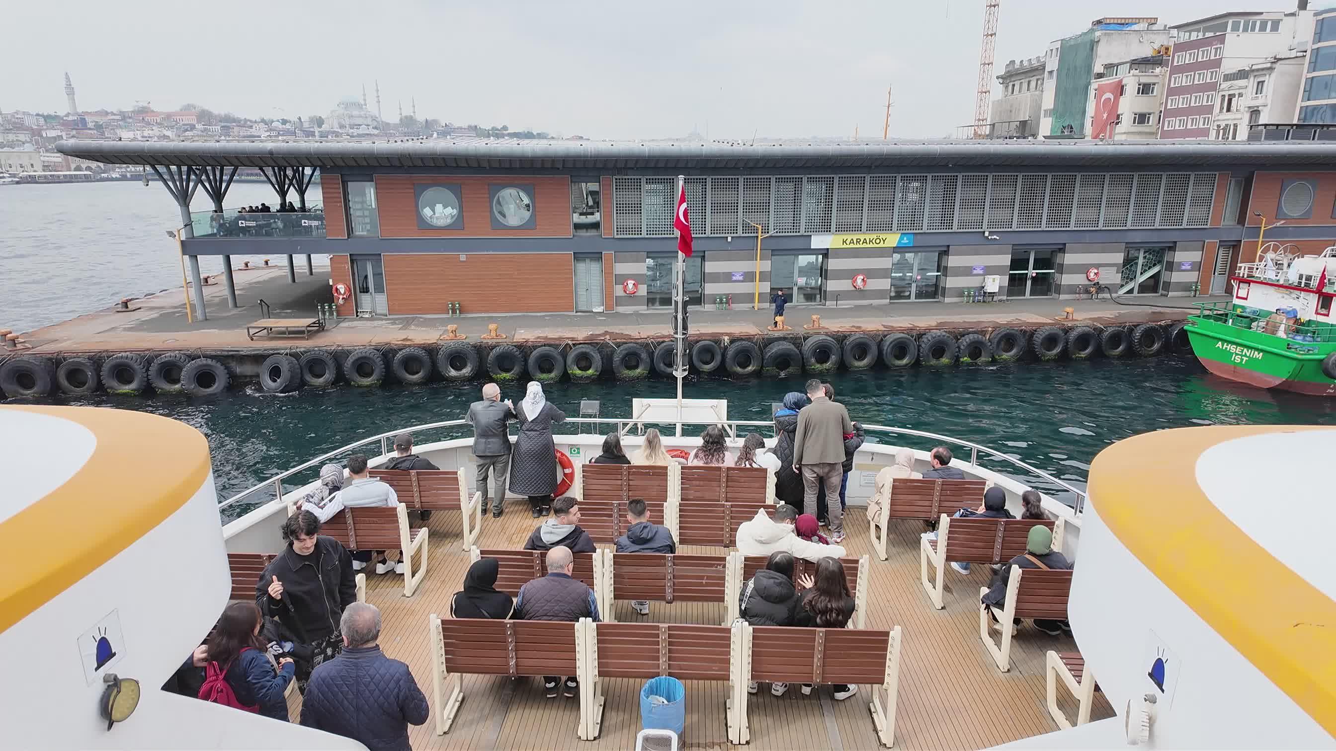 Ferry Arriving at Istanbul Dock with Passengers Free Stock Video ...
