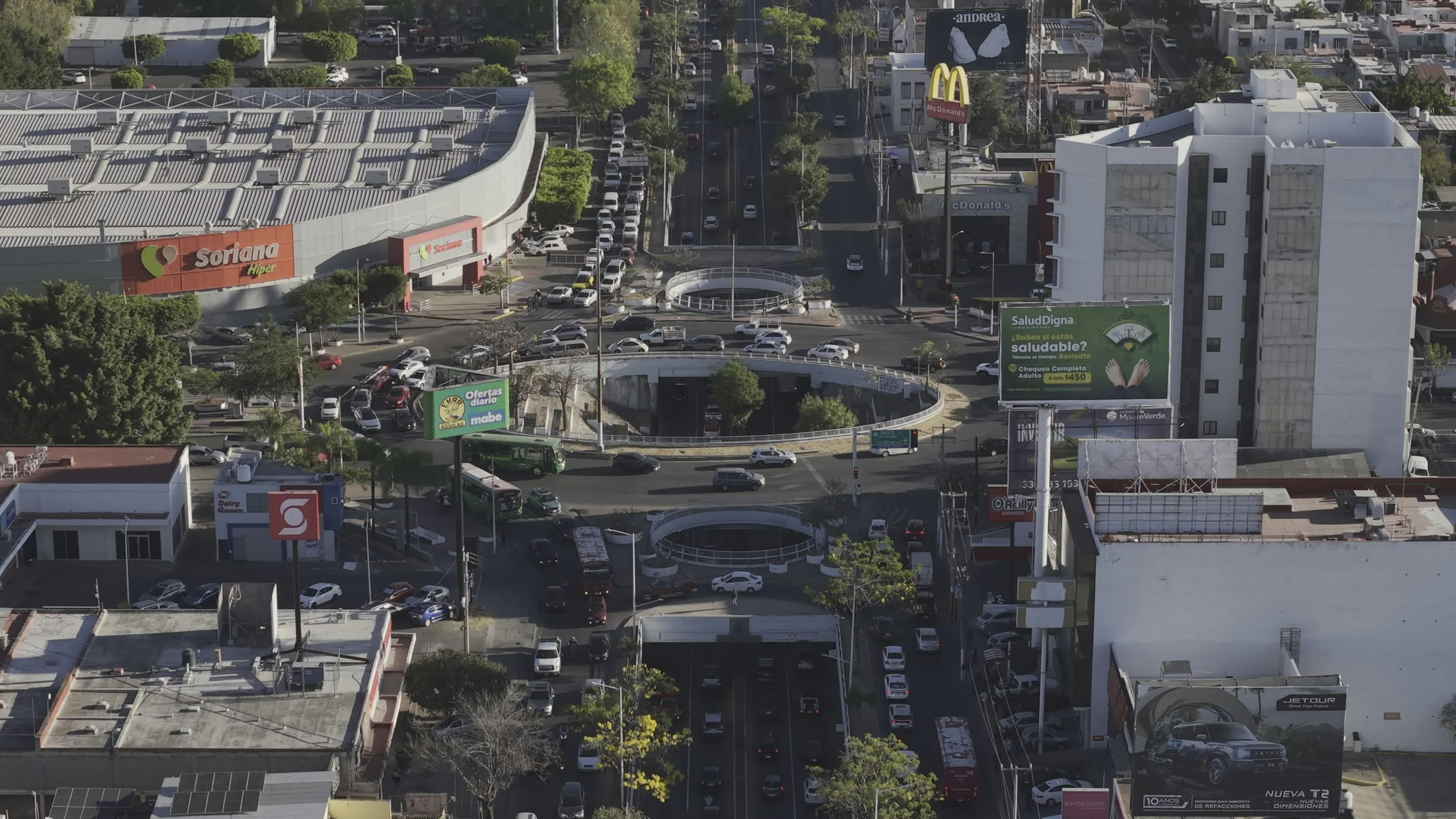 Aerial View of Busy City Intersection at Daylight Free Stock Video ...