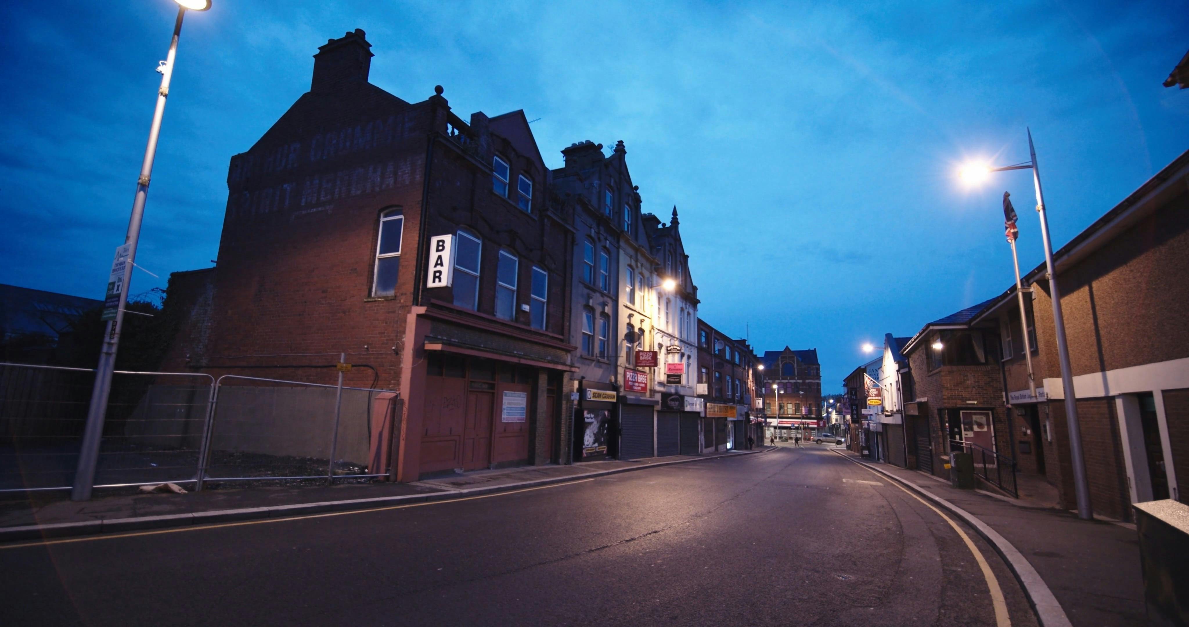 Stores And Shops On The Side Of An Empty Street Free Stock Video ...