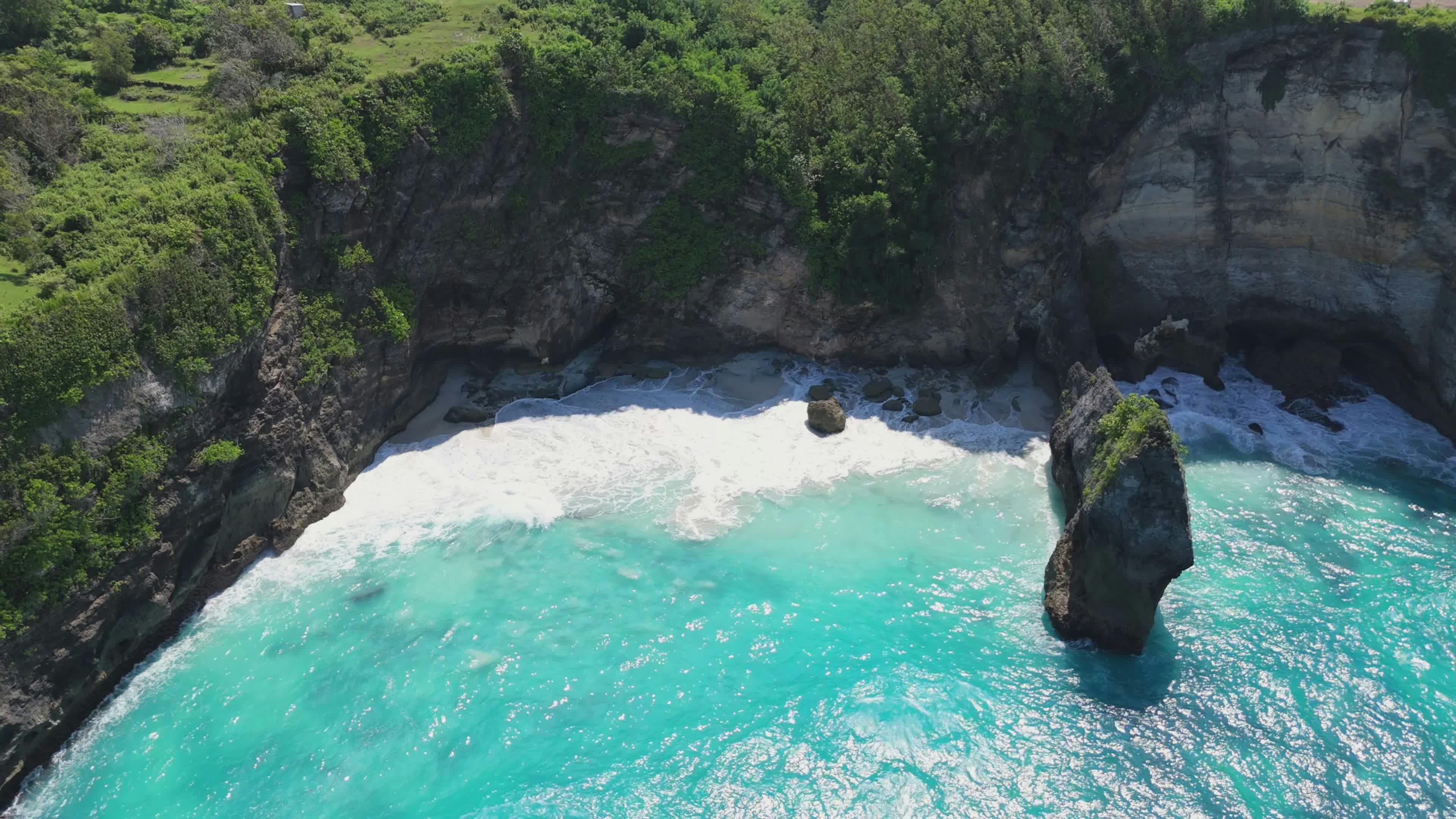 Scenic Aerial View of Nusa Penida Beach Cliffs Free Stock Video Footage ...