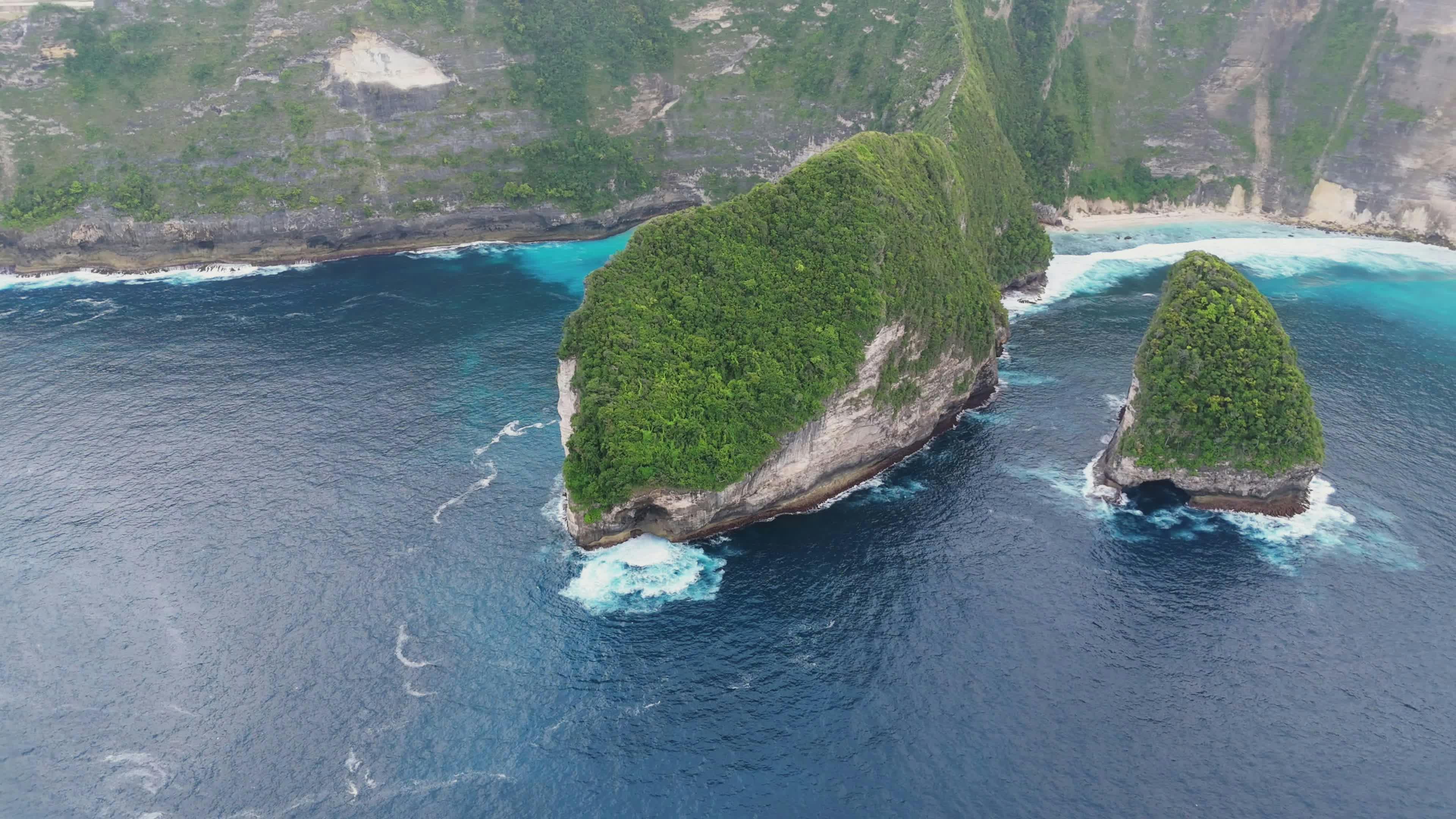 Stunning Aerial View of Nusa Penida Coastline Free Stock Video Footage ...