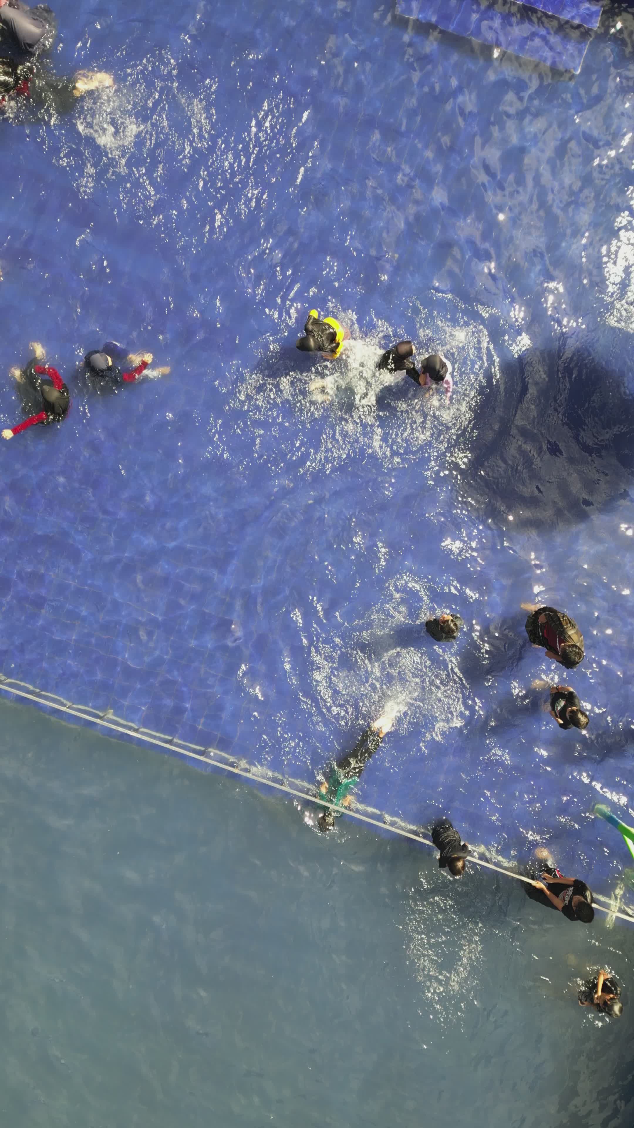 Aerial View of People Enjoying a Pool Day Free Stock Video Footage ...