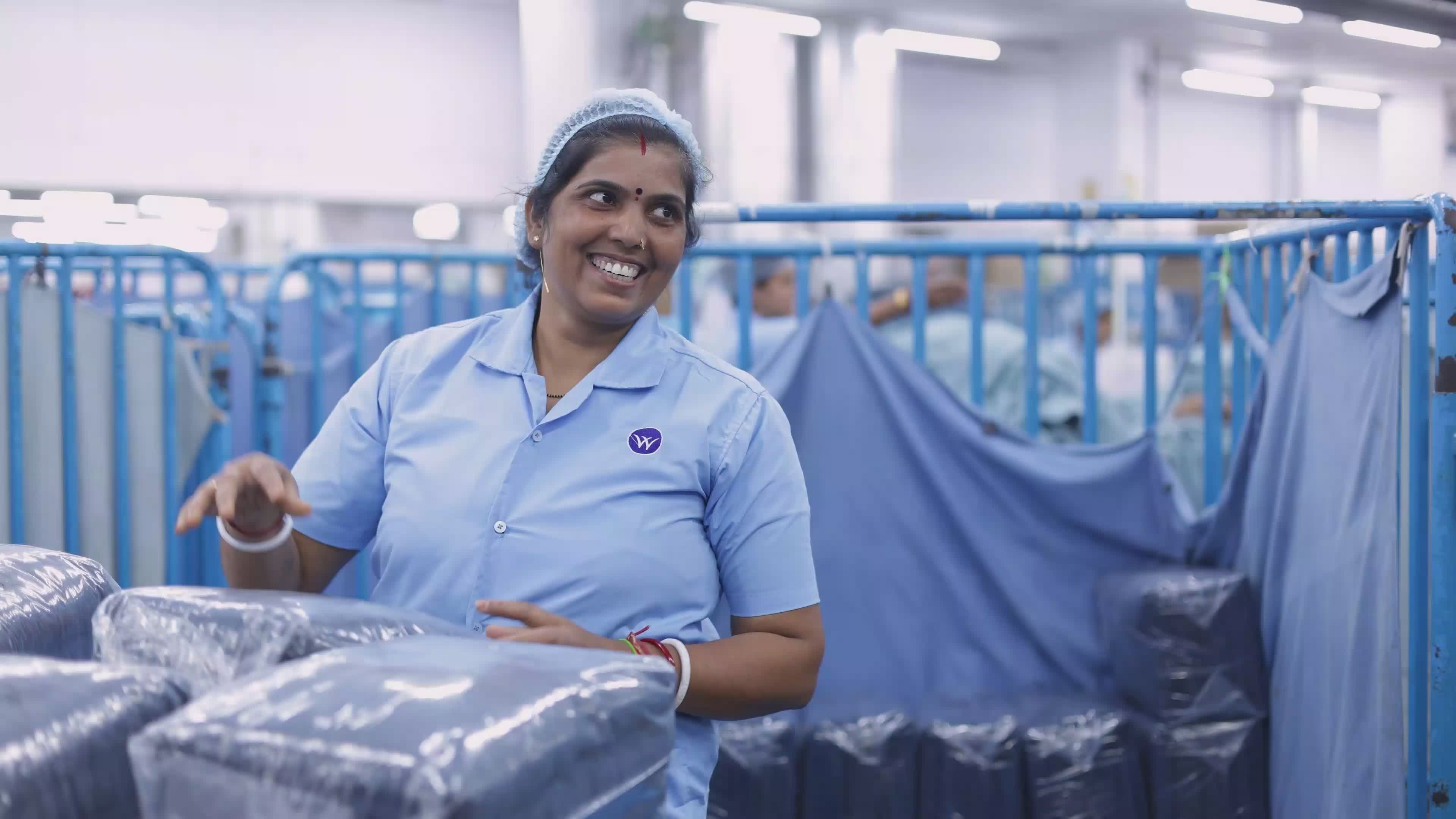 Smiling Female Worker in Textile Factory Free Stock Video Footage ...