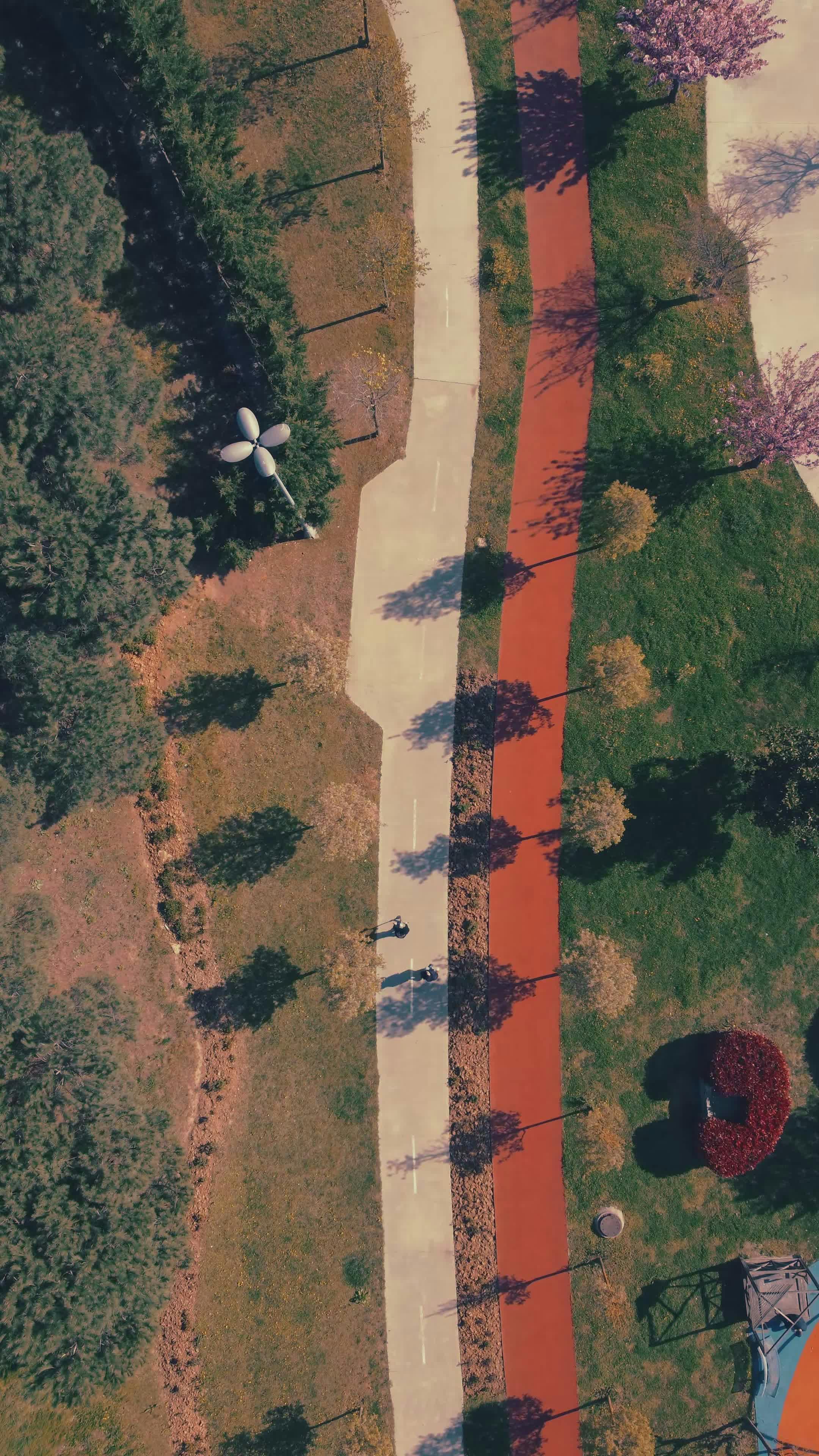 Scenic Aerial View of a Park Pathway Free Stock Video Footage, Royalty ...