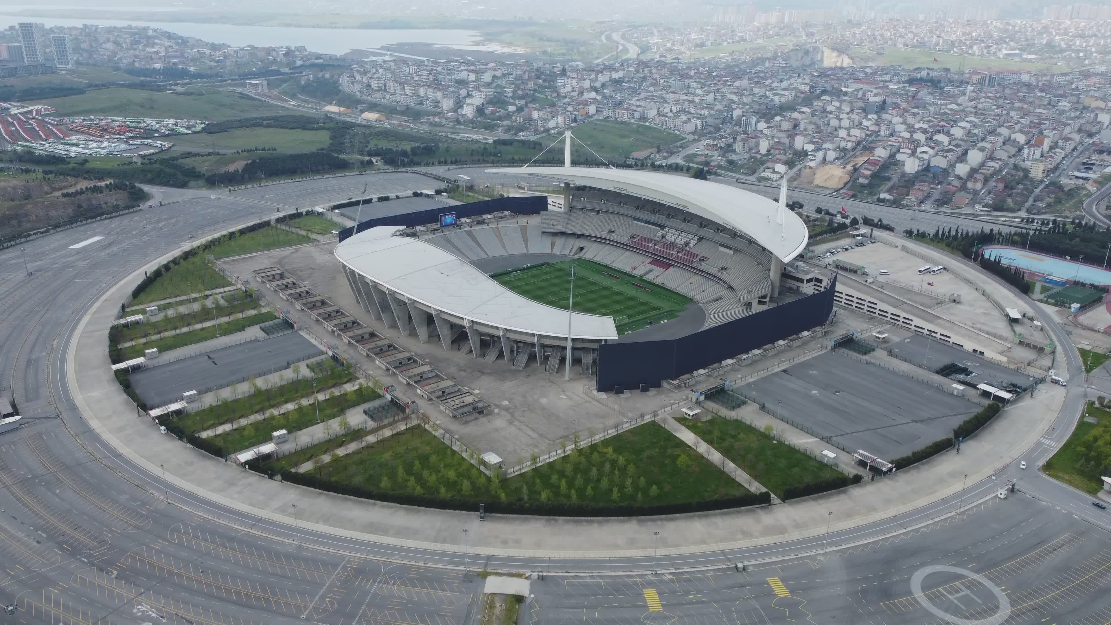 Aerial View of Istanbul Olympic Stadium Free Stock Video Footage ...