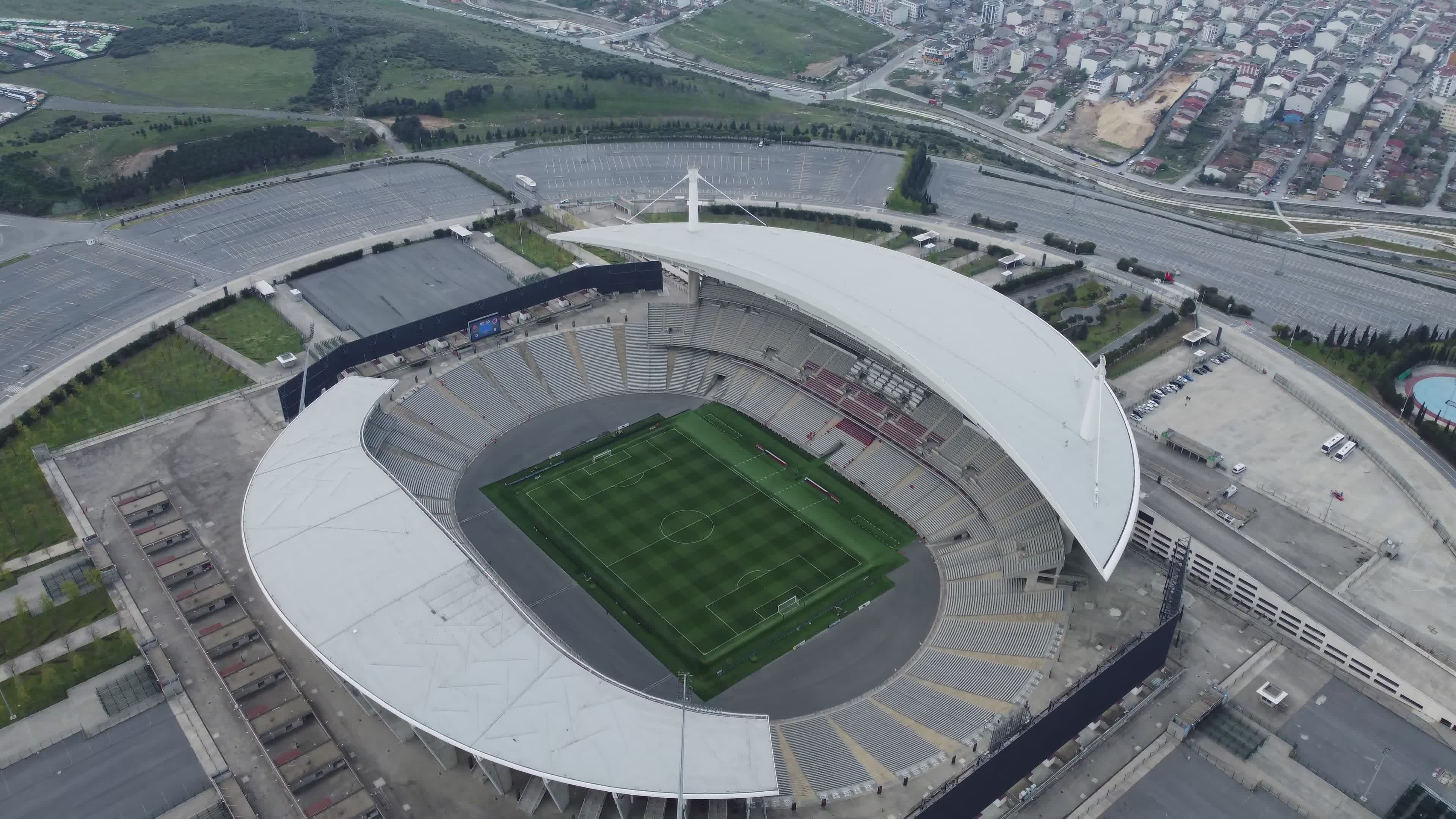Aerial View of Istanbul Olympic Stadium Free Stock Video Footage ...