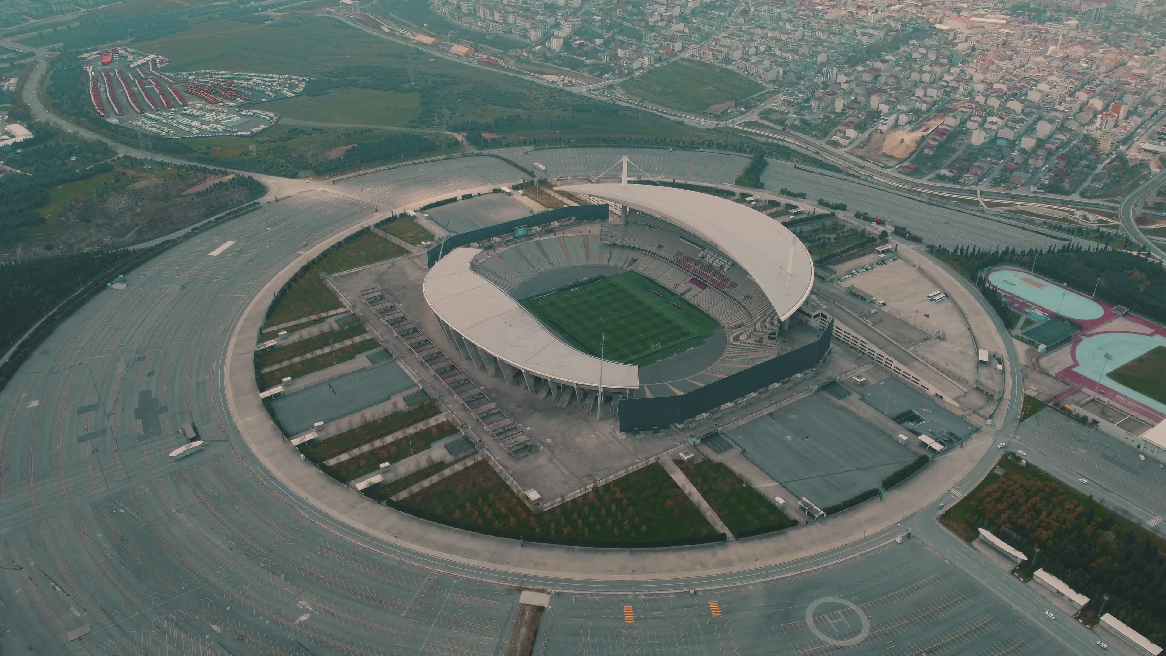 Aerial View of Istanbul Olympic Stadium Free Stock Video Footage ...