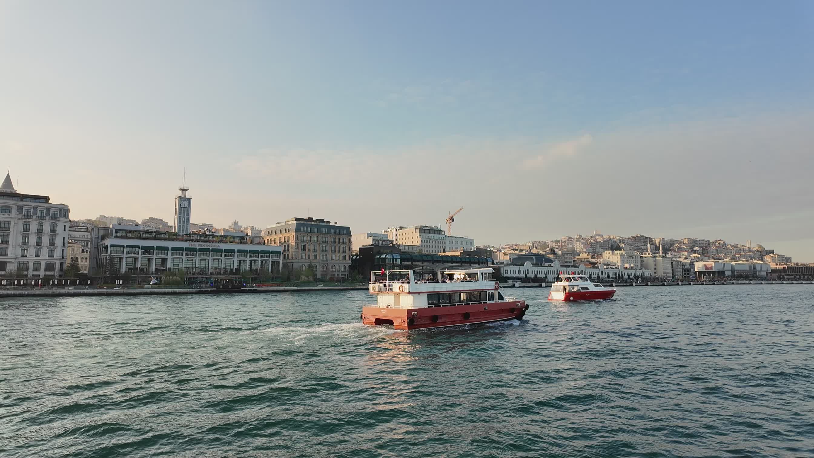 Istanbul Waterway with Ferries at Sunset Free Stock Video Footage ...