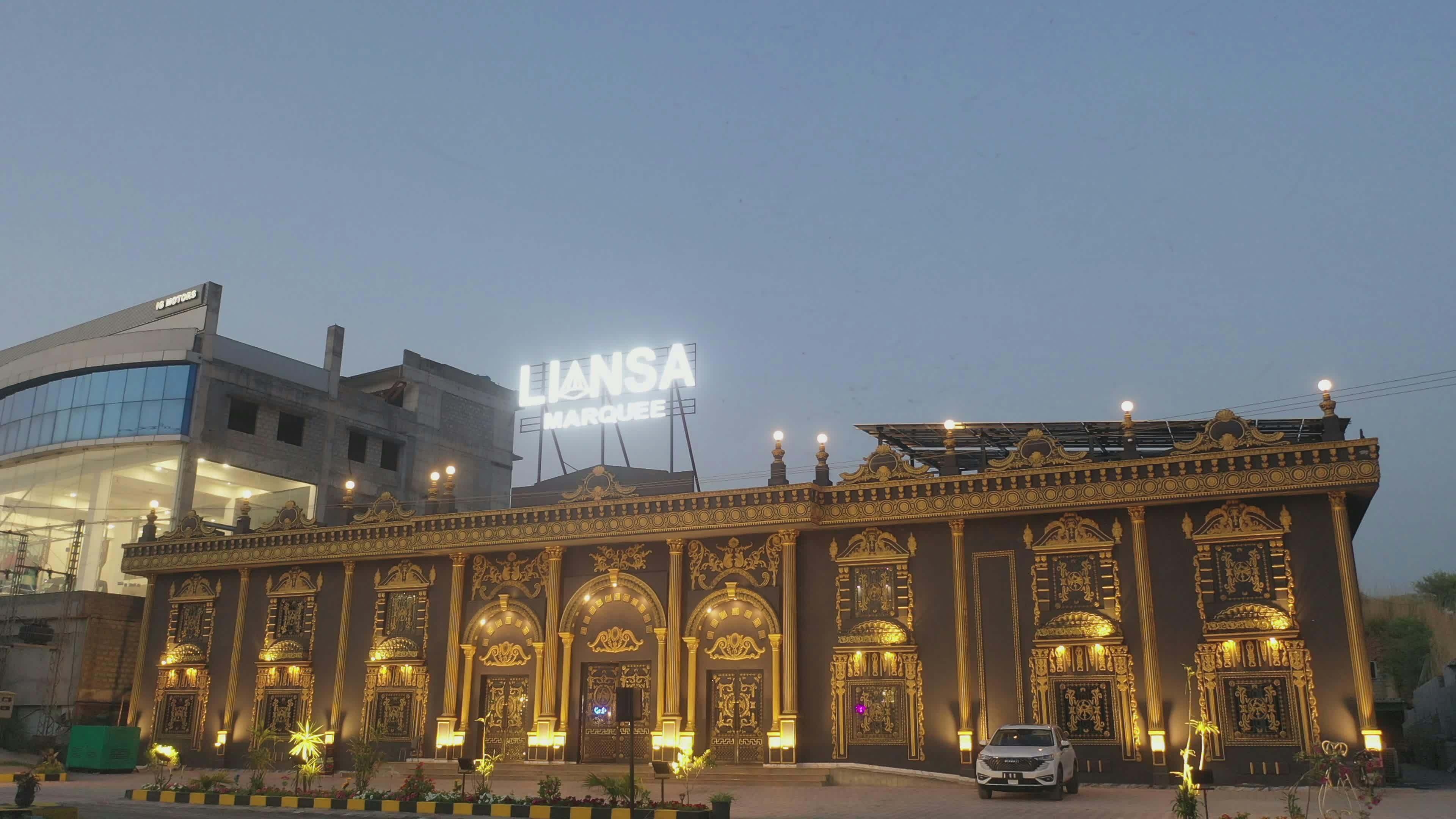 Elegant Liansa Marquee Exterior at Twilight Free Stock Video Footage ...