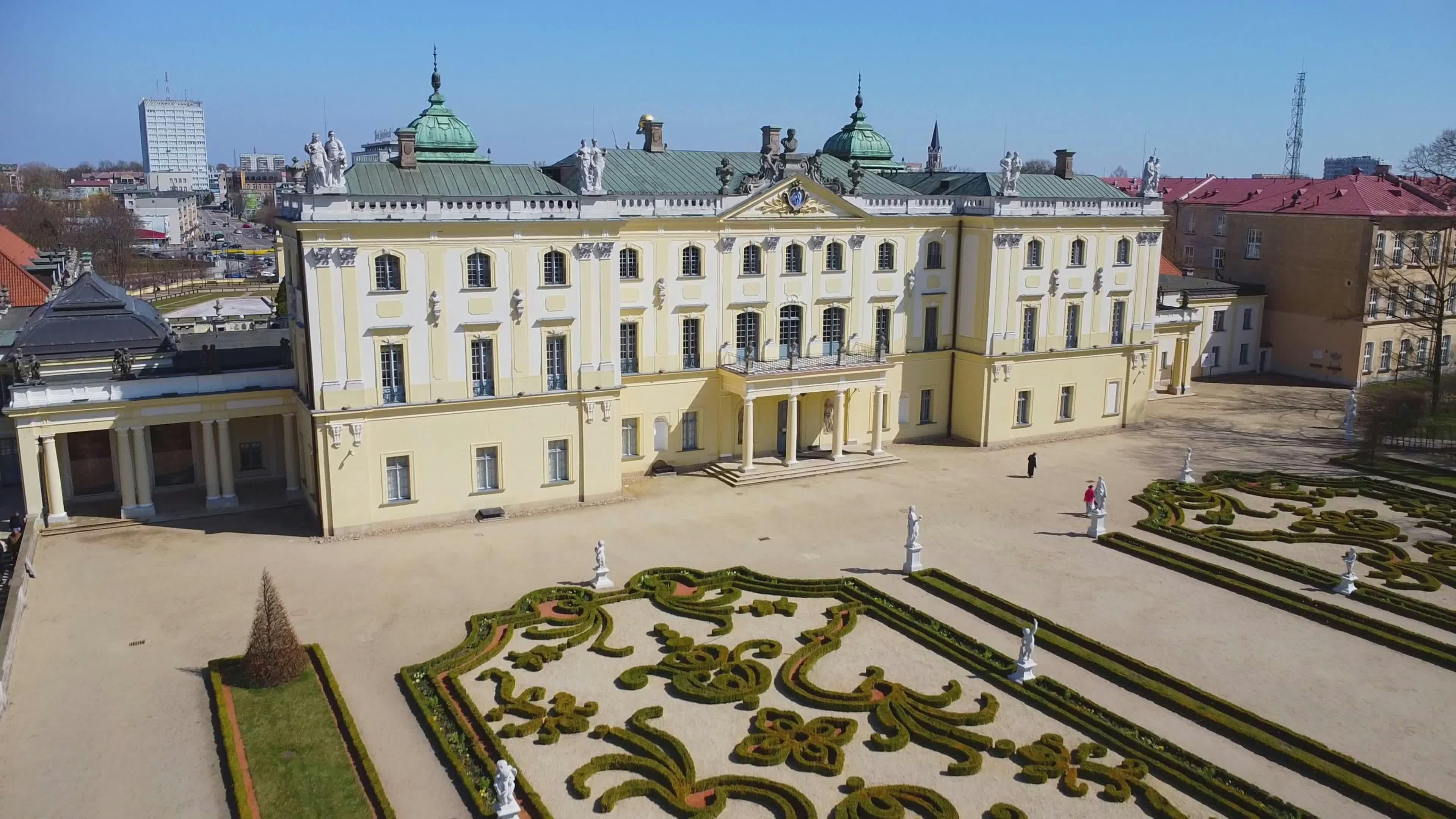 Aerial View of Branicki Palace in Bialystok Free Stock Video Footage ...