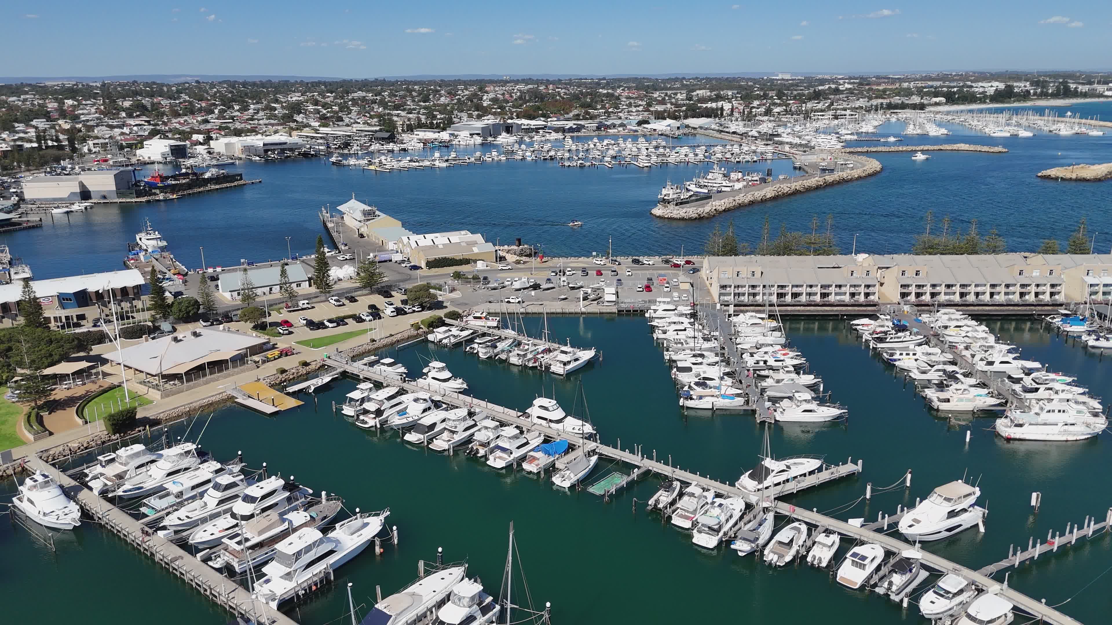 Aerial View of Scenic Marina with Yachts Free Stock Video Footage ...