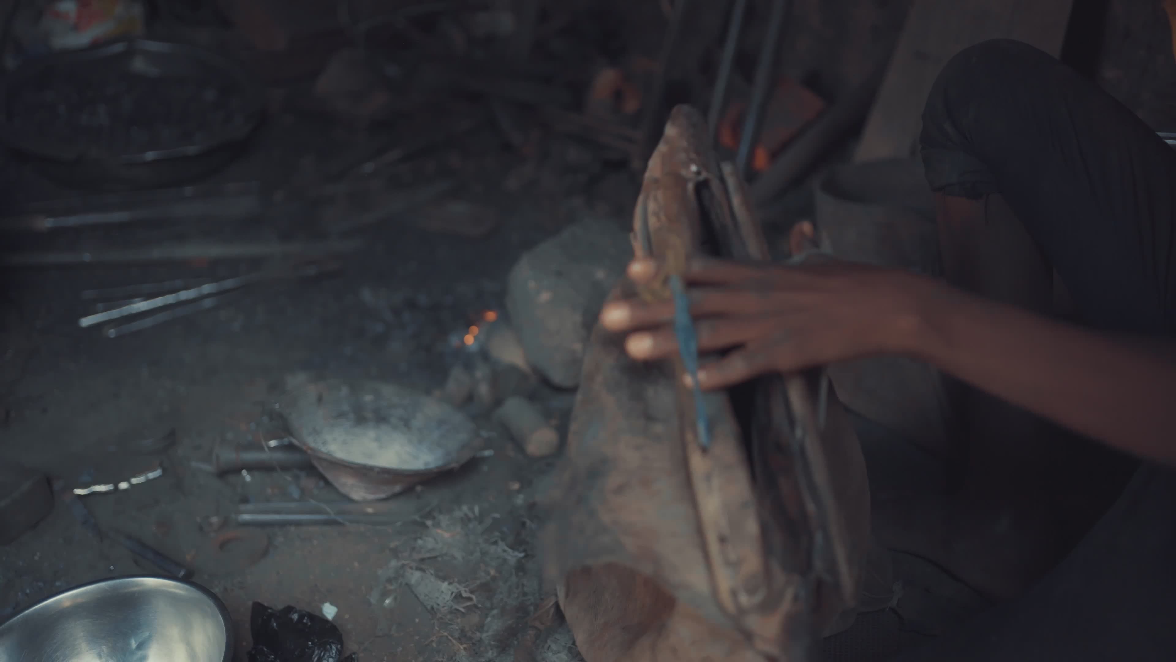 Traditional Metalwork in African Workshop Free Stock Video Footage ...