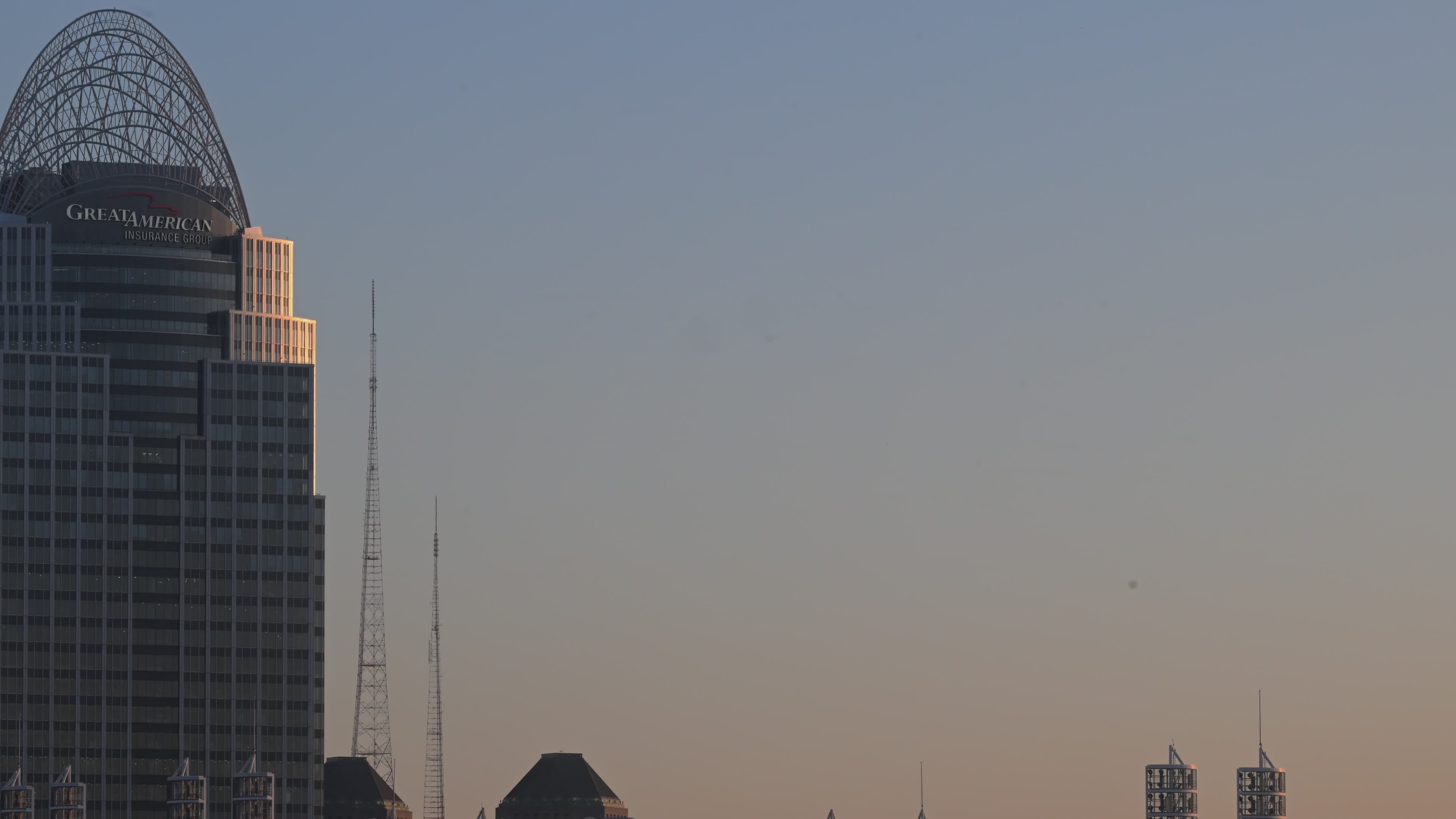 Cincinnati Sunrise Over Downtown Skyline Free Stock Video Footage ...