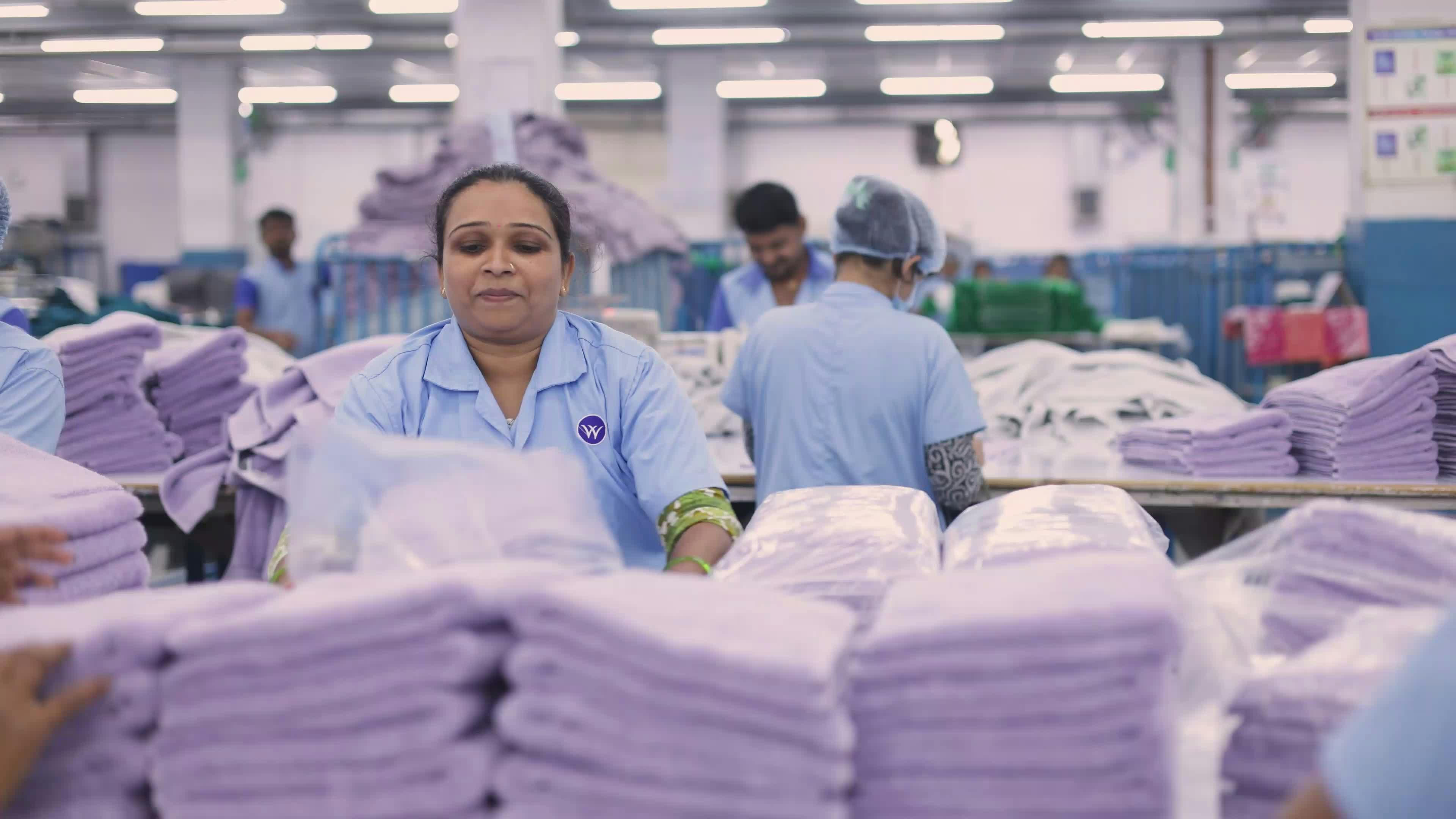 Efficient Blue-Collar Team in Textile Production Free Stock Video ...