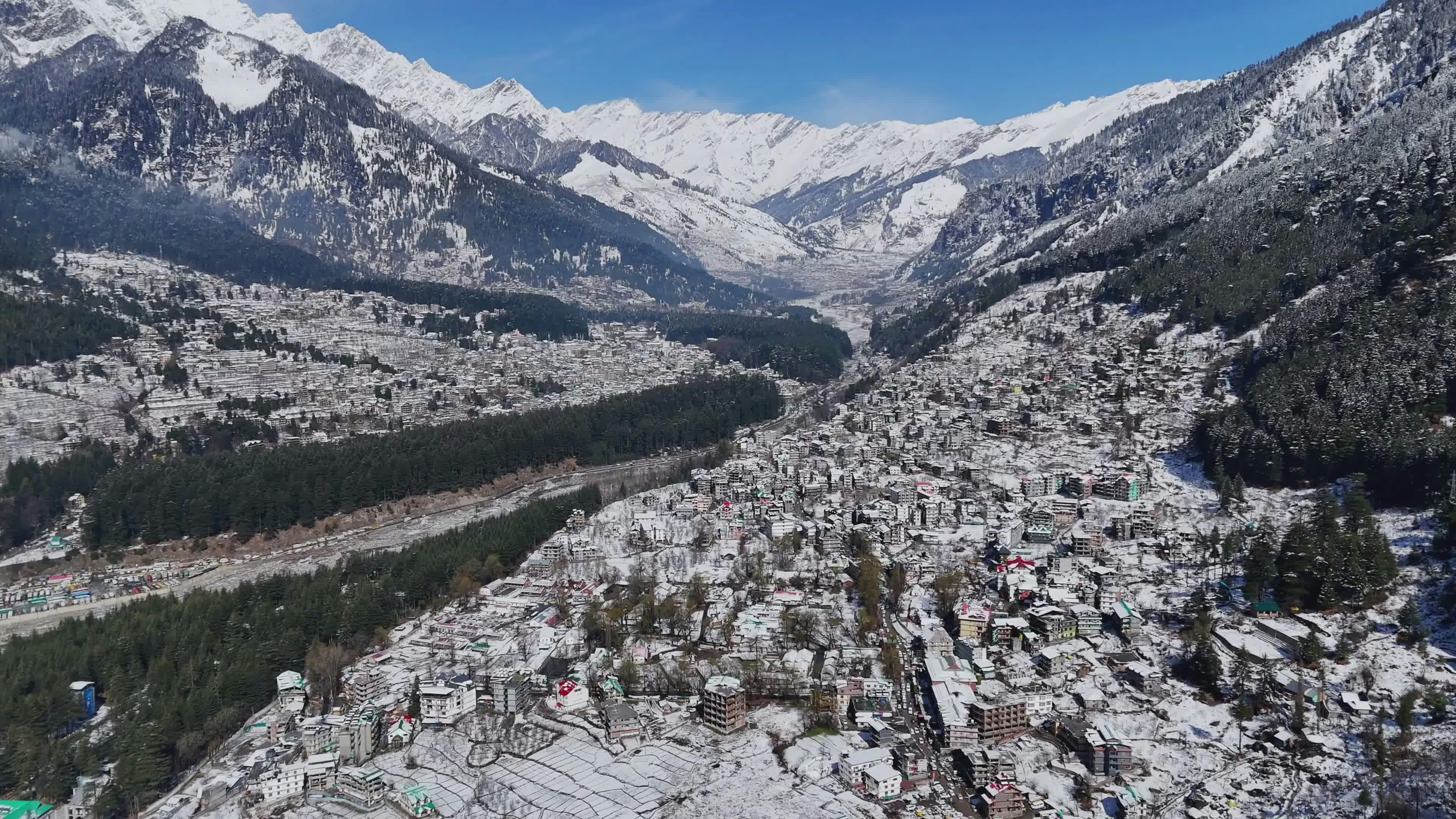 Aerial View of Snow-Capped Himalayan Mountains Free Stock Video Footage ...