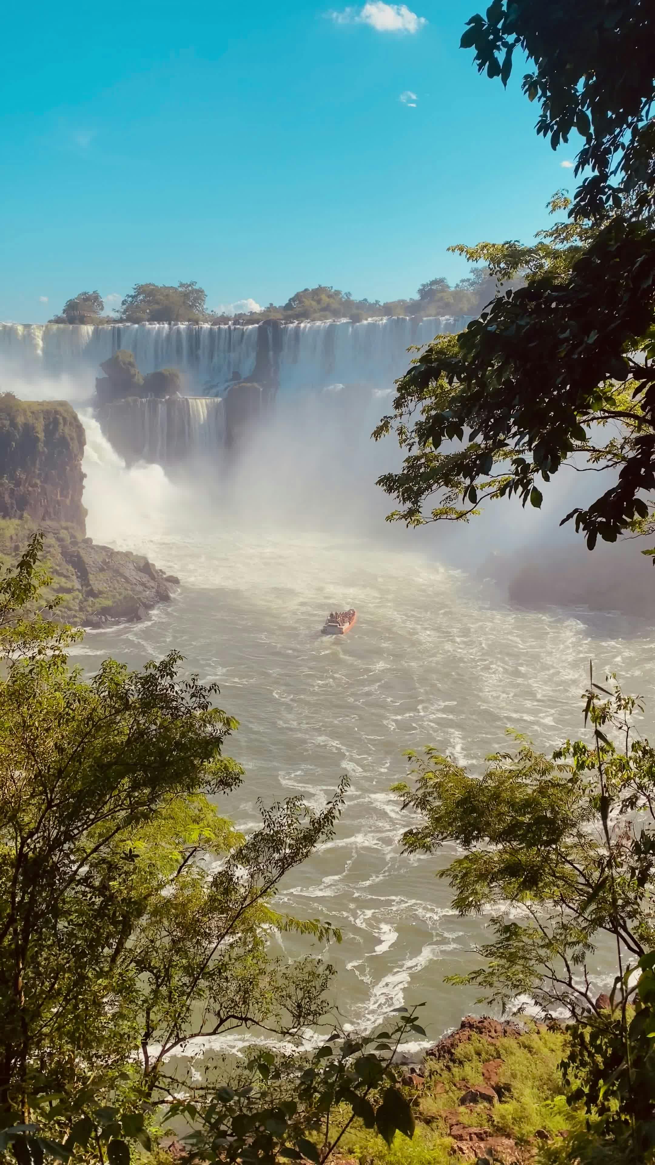 Majestic Iguazu Falls Waterfall Scenery Free Stock Video Footage ...