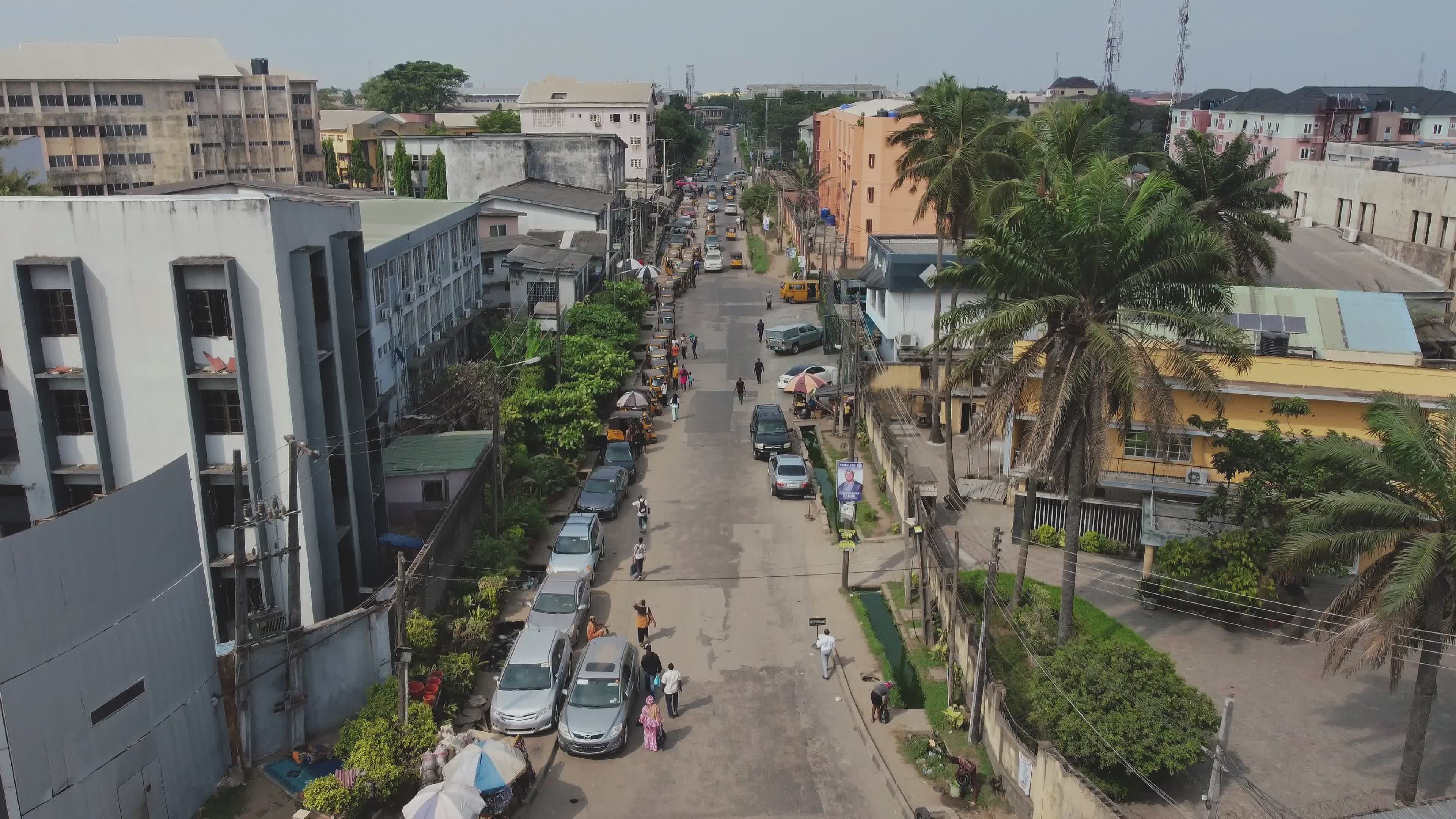 Aerial View of Busy Urban Street in Lagos Free Stock Video Footage ...