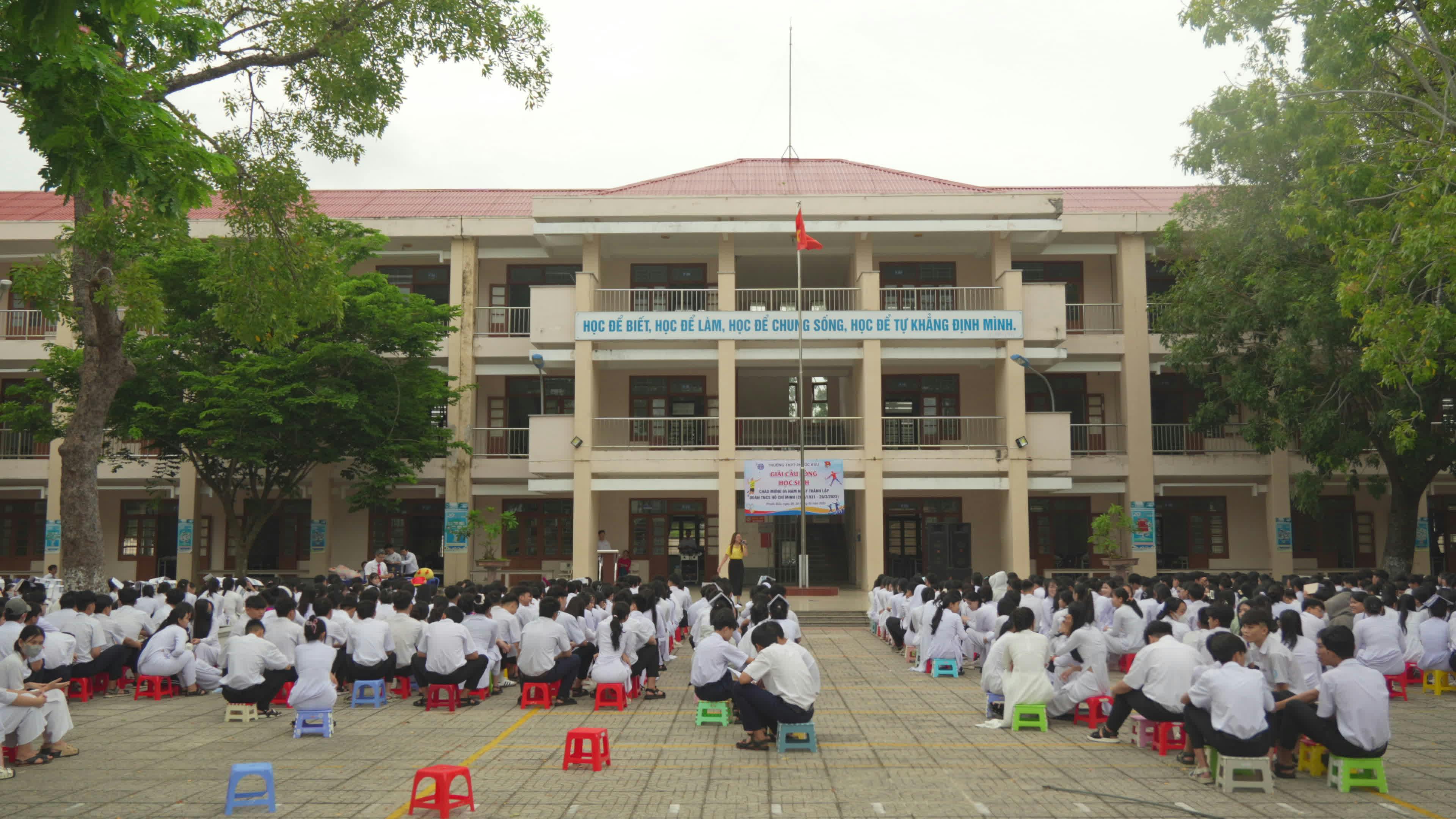 School Assembly with Students in Uniforms Free Stock Video Footage ...