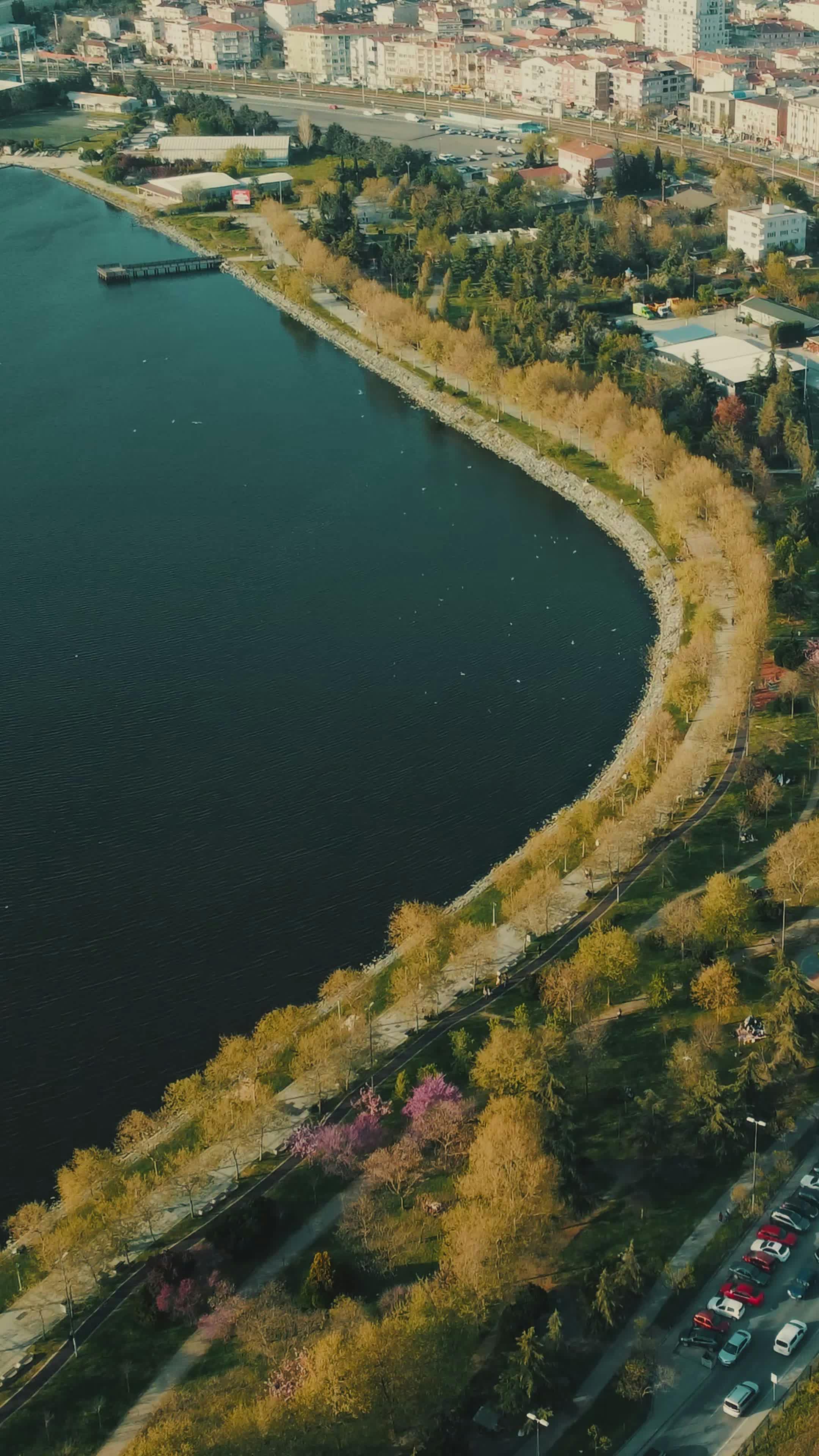 Scenic Aerial View of Istanbul Lakeside Park Free Stock Video Footage ...