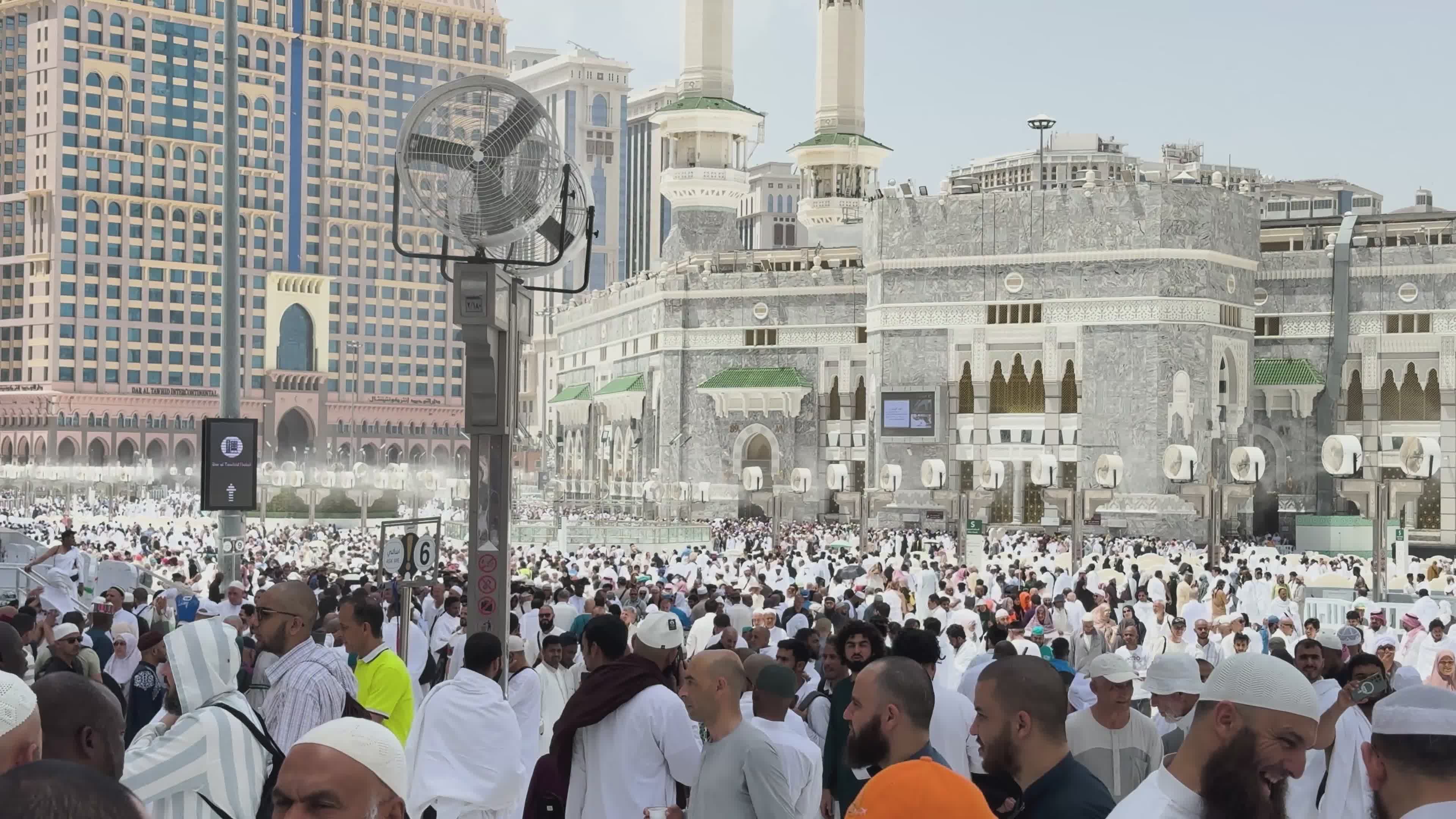 Pilgrims Gather for Tawaf at Kaaba in Mecca Free Stock Video Footage ...