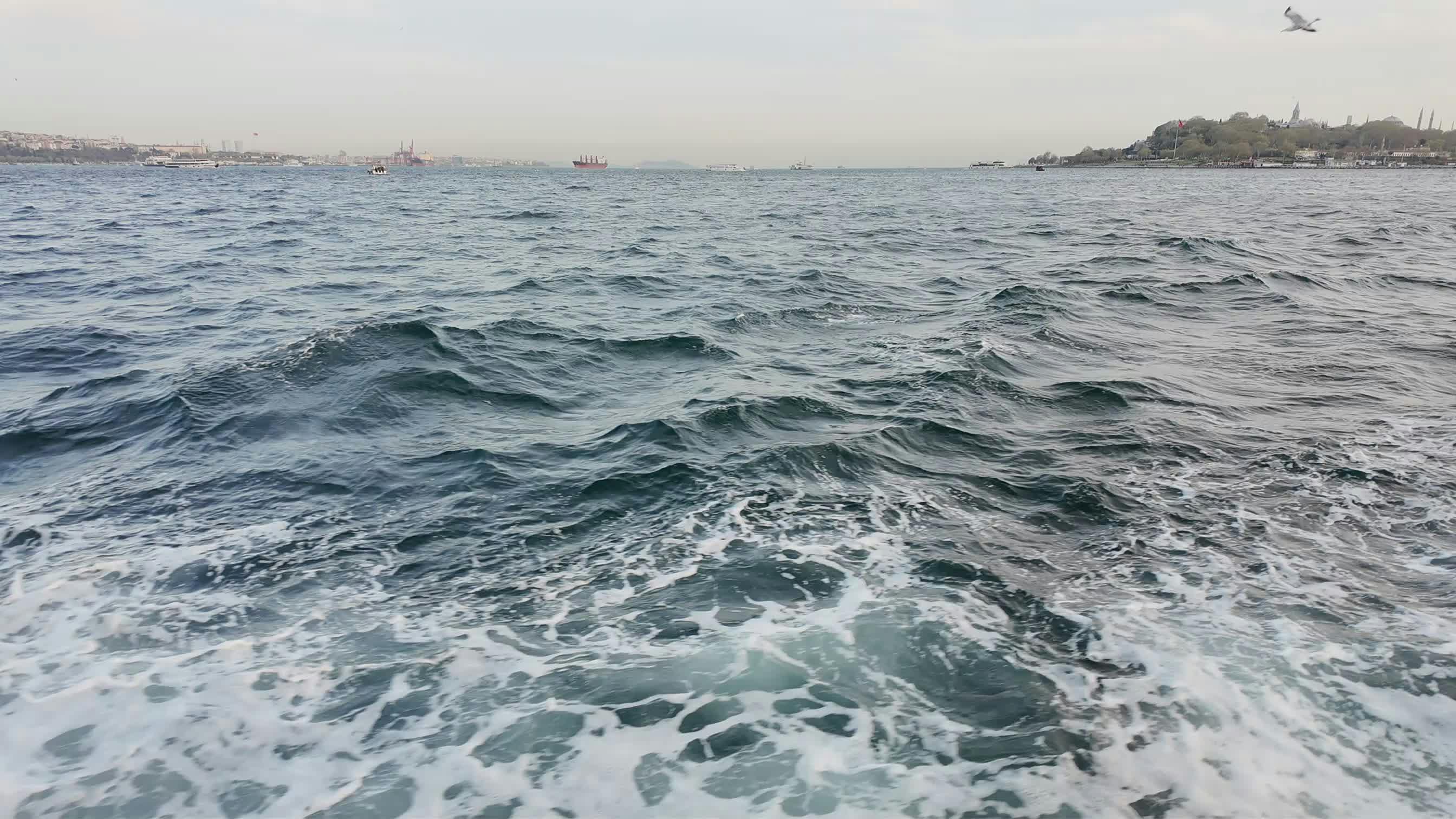 Dynamic Bosphorus Strait Water View Free Stock Video Footage, Royalty ...