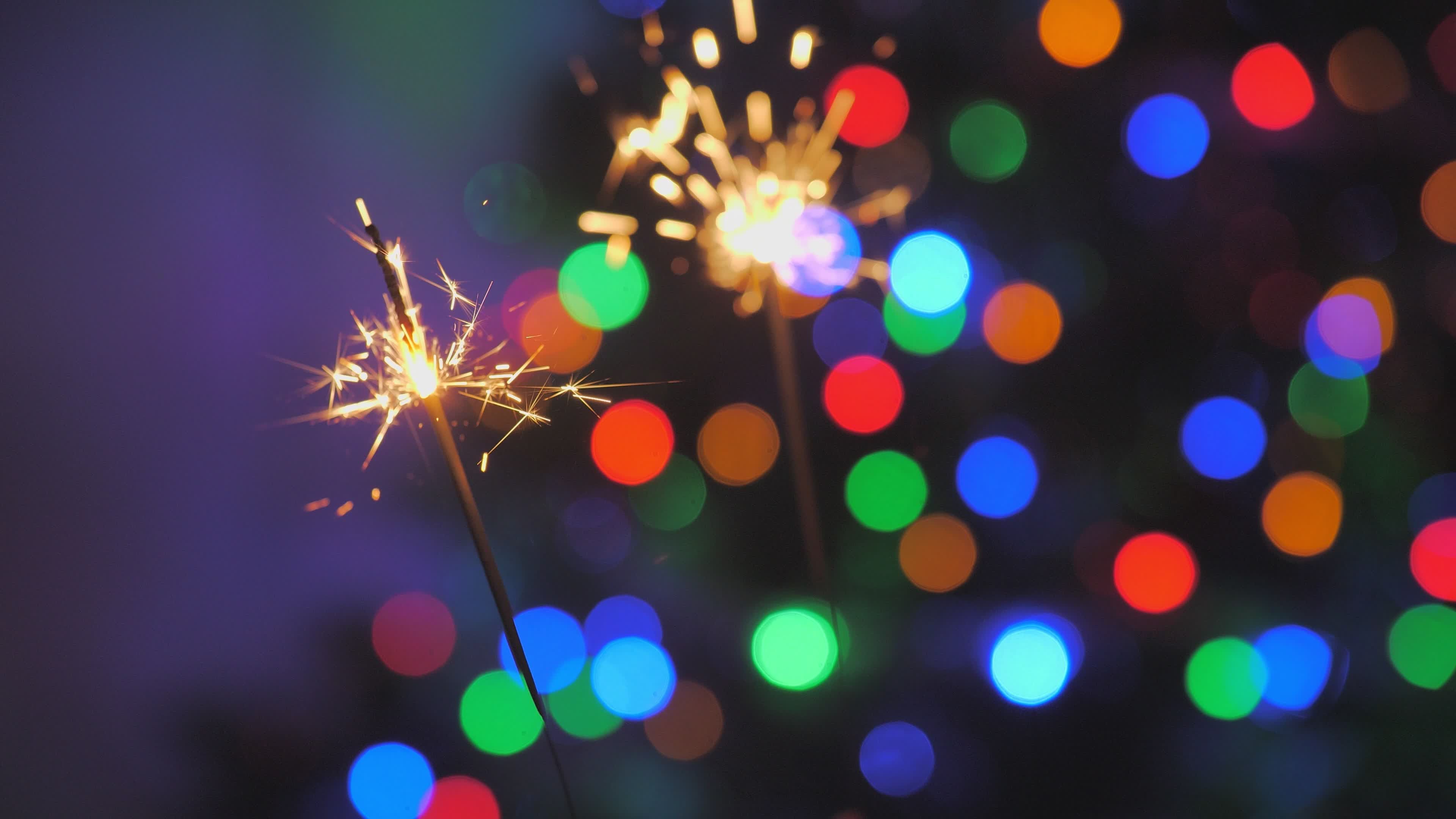 Festive Sparklers with Colorful Lights Free Stock Video Footage ...