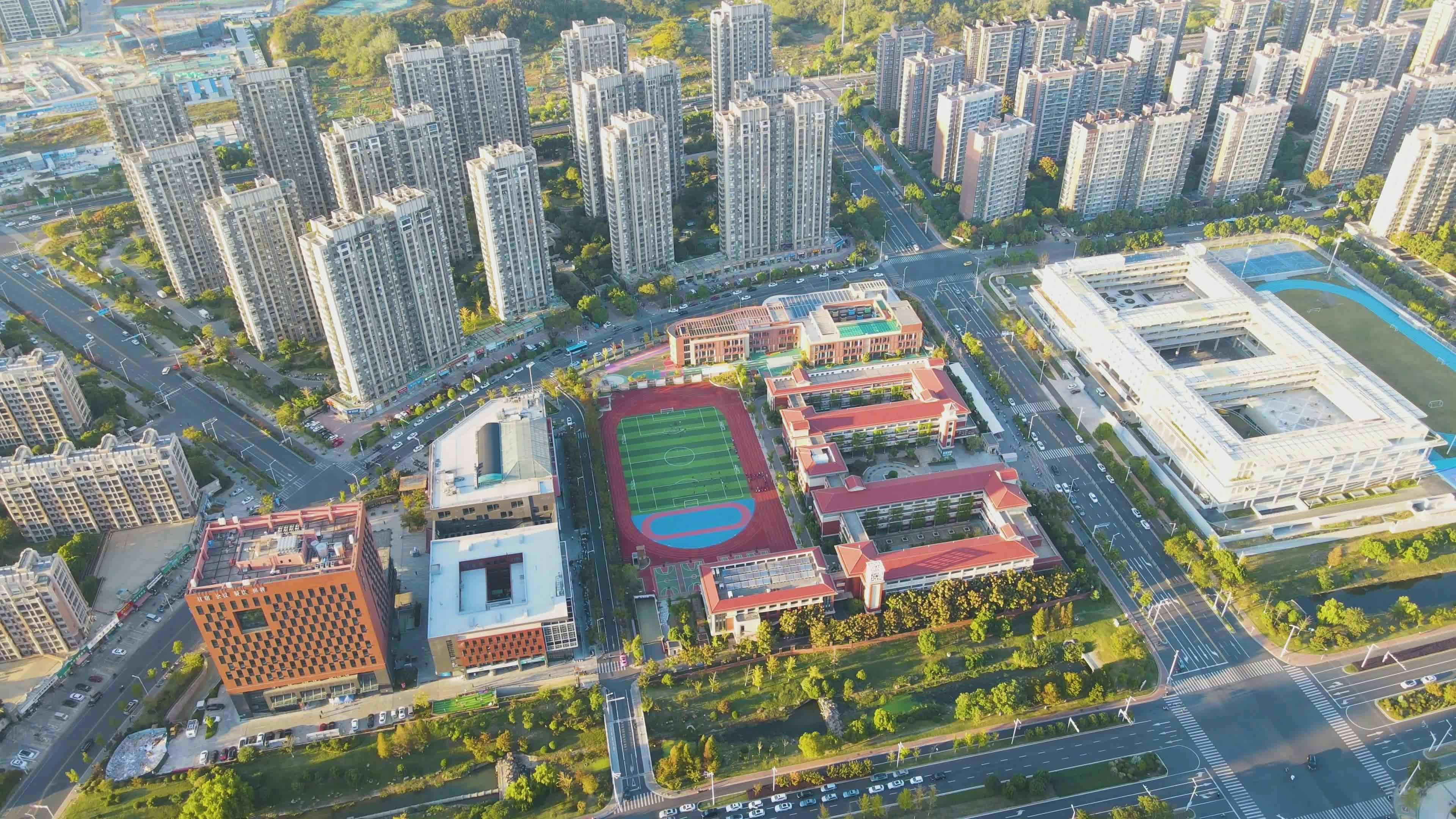 Aerial View of Urban High-Rise Landscape Free Stock Video Footage ...