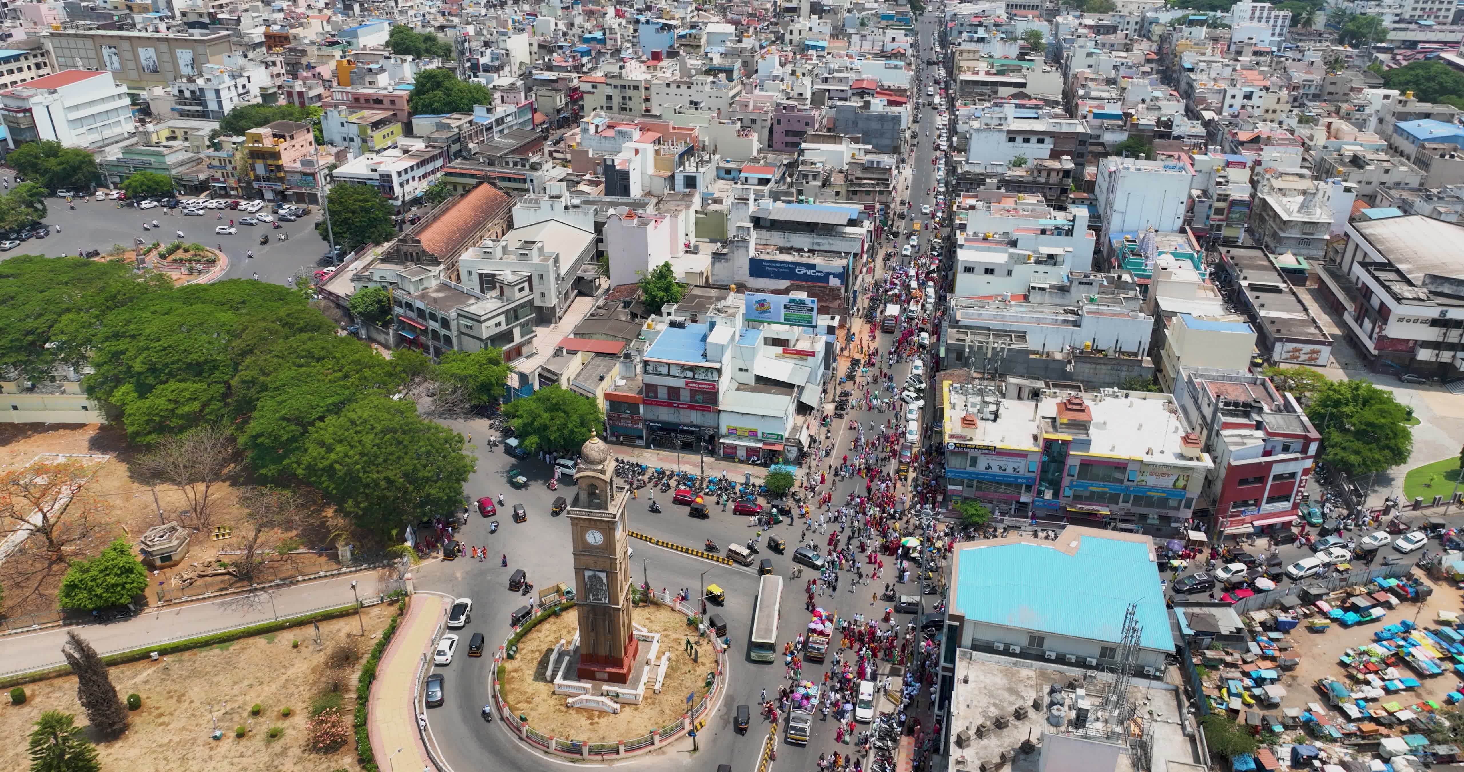 Bangalore City Aerial View with Busy Streets Free Stock Video Footage ...