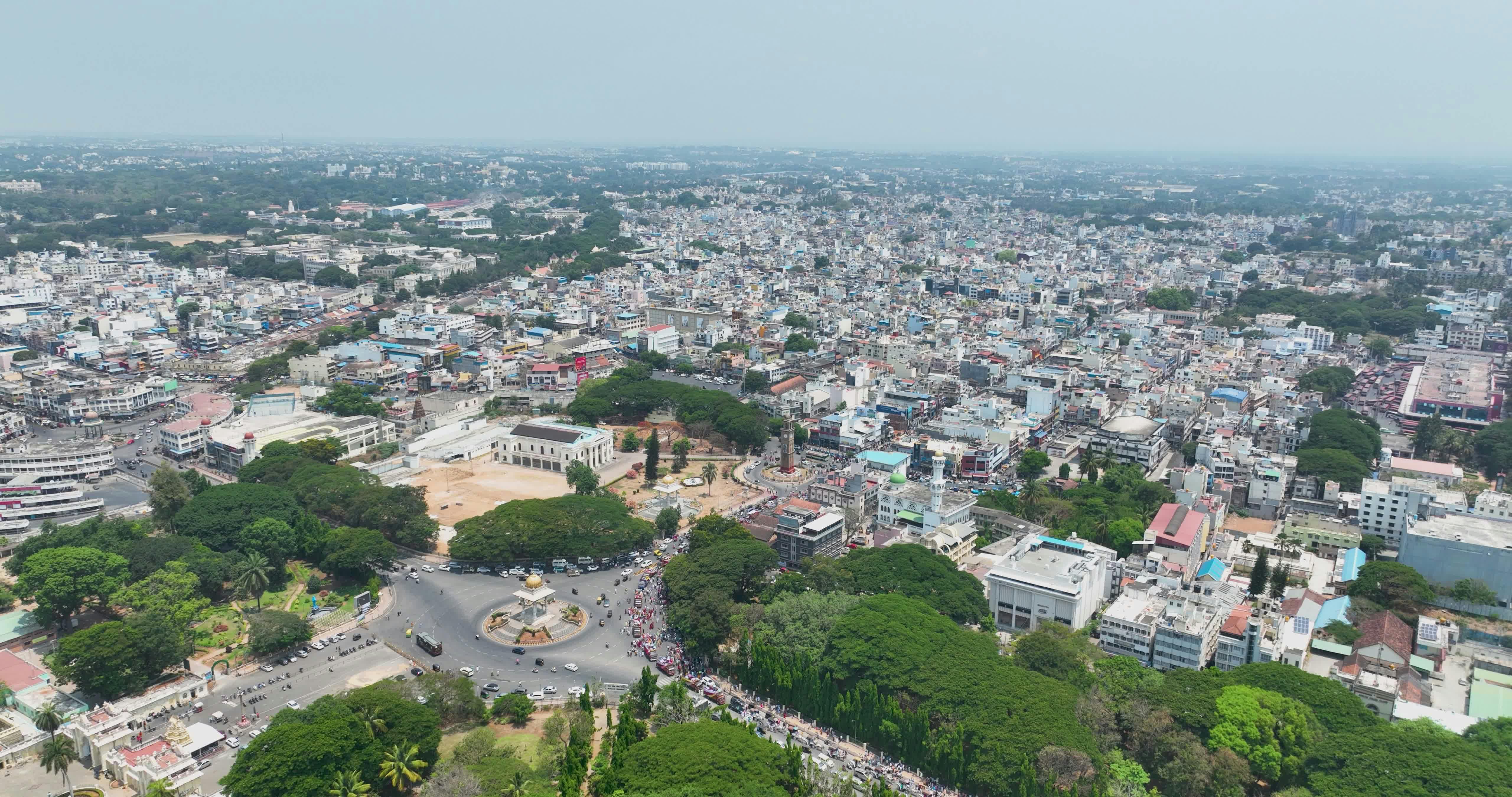 Aerial View of Bangalore Cityscape with Lush Greenery Free Stock Video ...