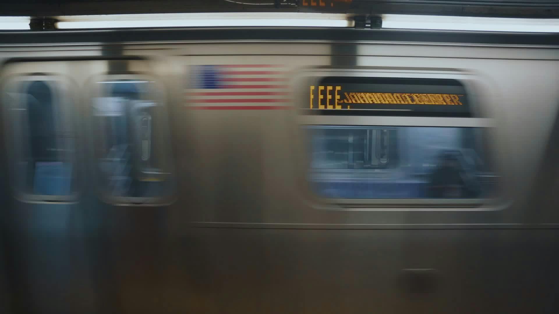 NYC Subway Train Speeding Through Station Free Stock Video Footage, Royalty-Free 4K & HD Video Clip