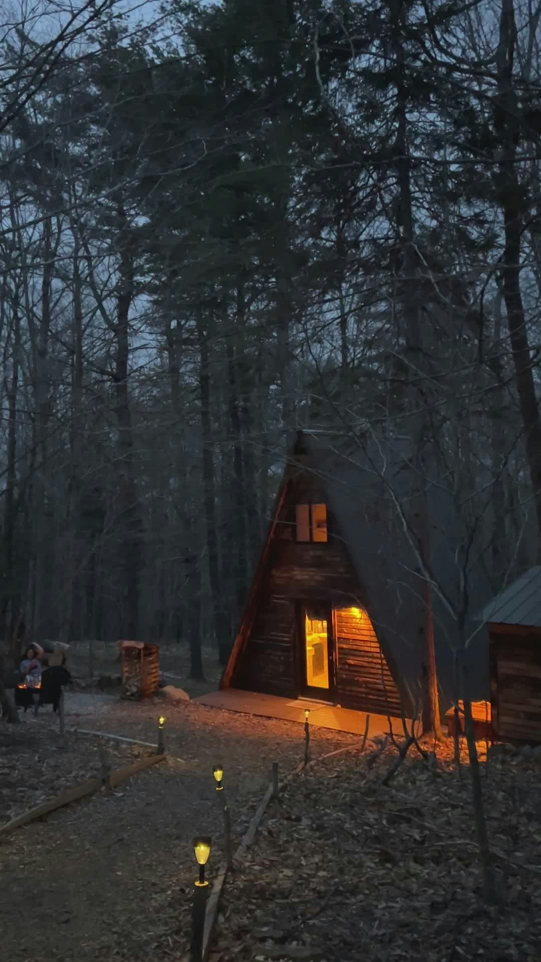 Cozy A-Frame Cabin in Twilight Forest Scene Free Stock Video Footage, Royalty-Free 4K & HD Video ...