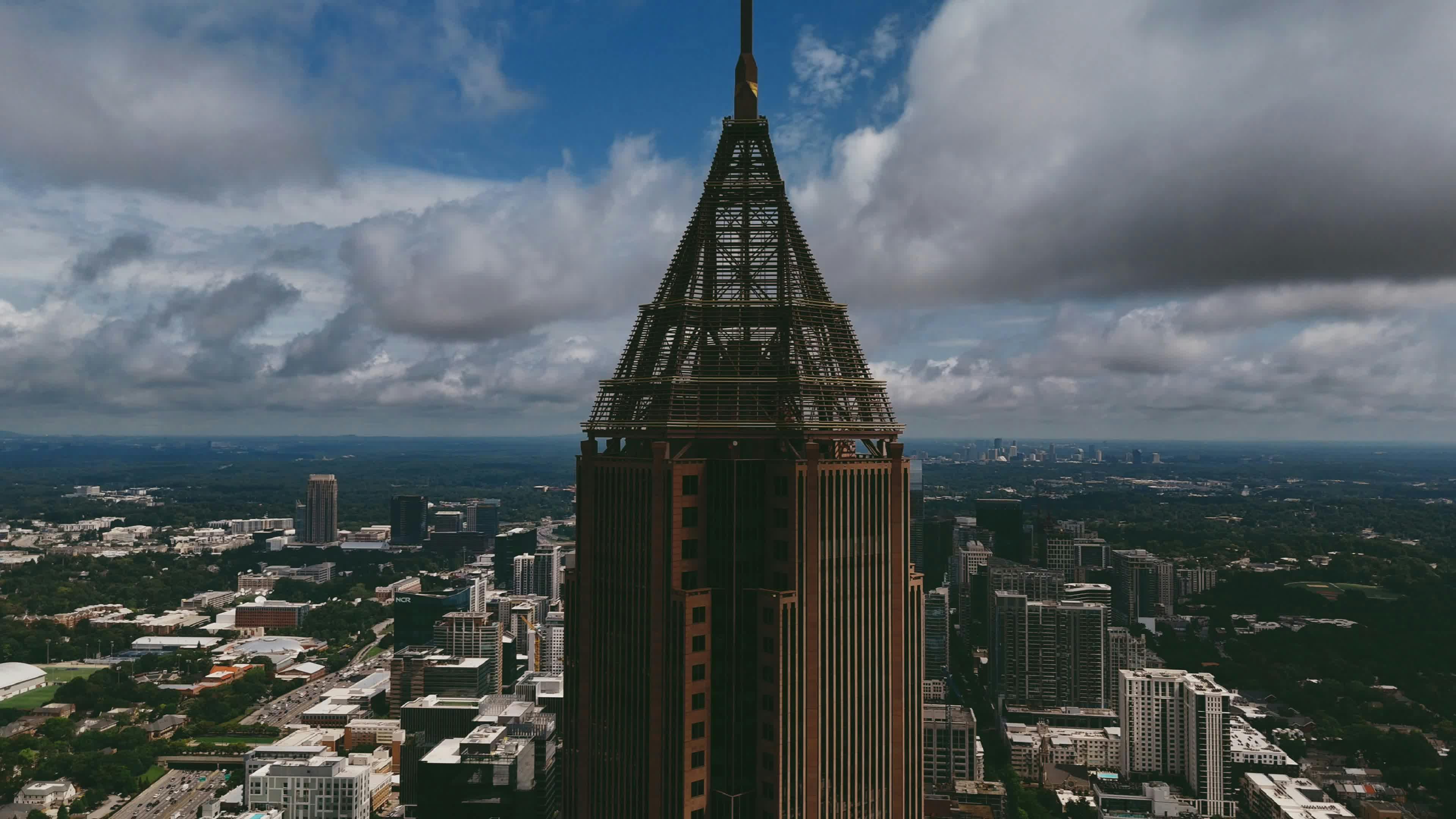 Aerial View of Iconic Skyscraper in Atlanta Free Stock Video Footage ...