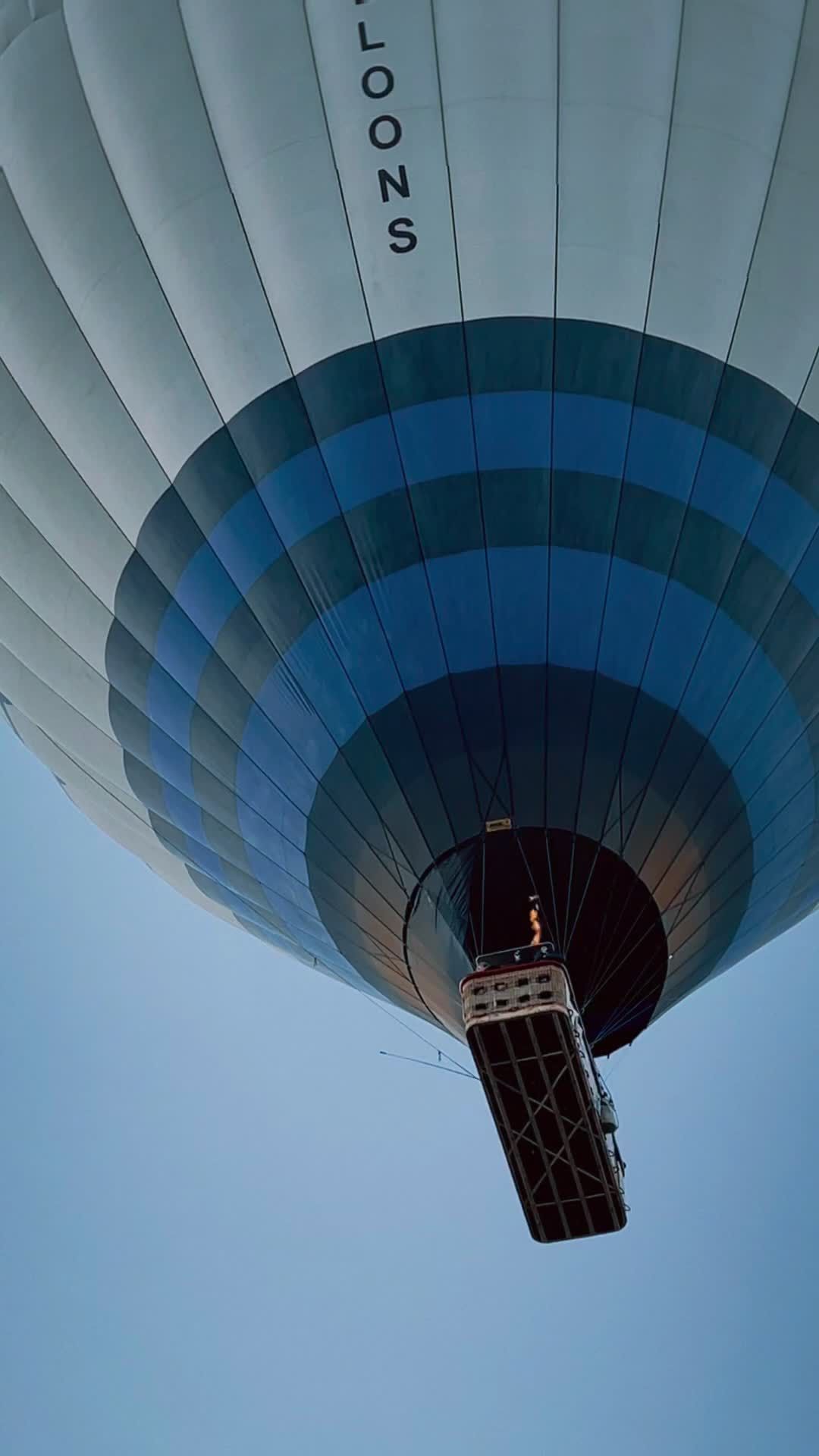 Majestic Hot Air Balloon Flight in Blue Skies Free Stock Video Footage ...