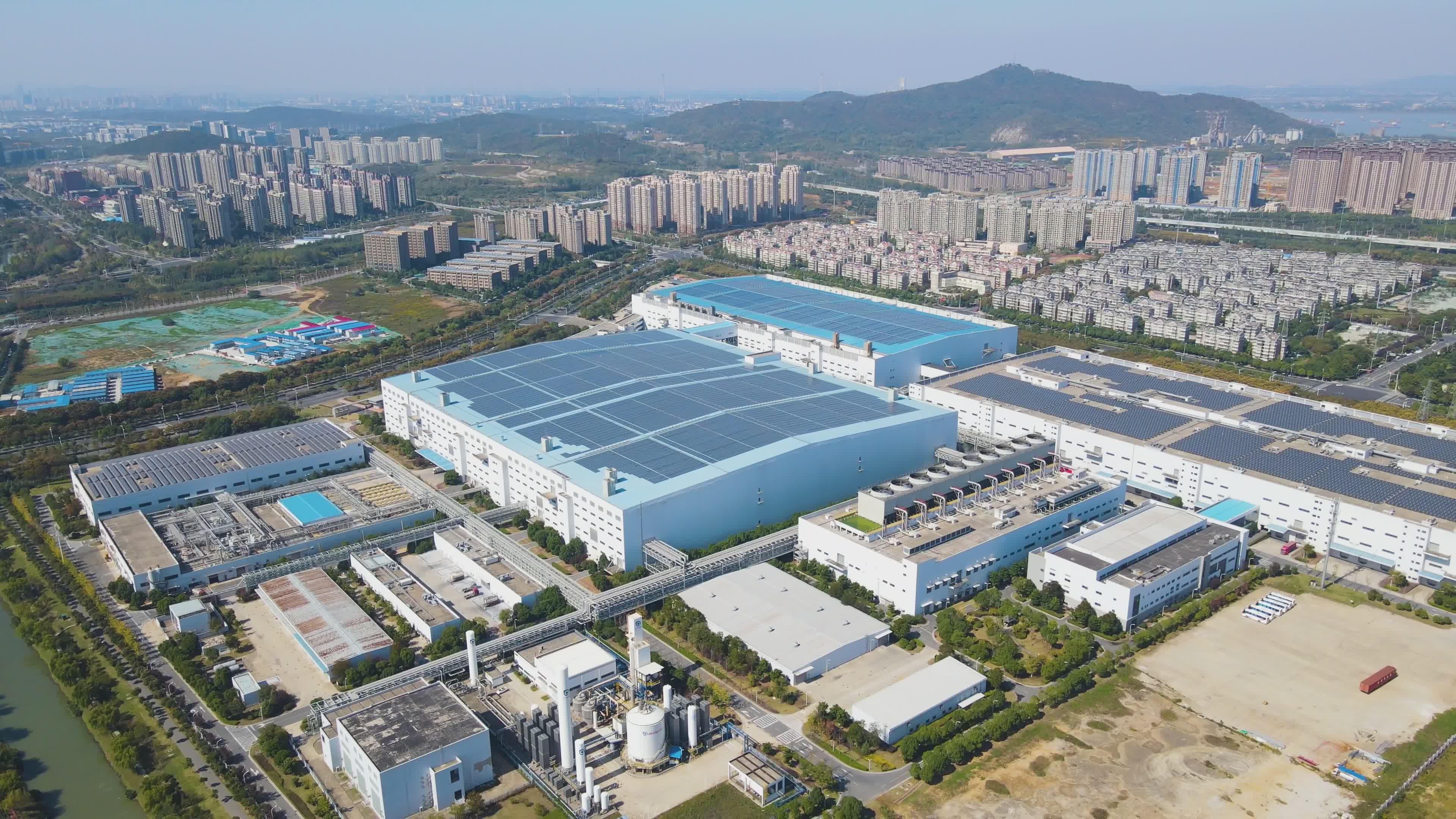 Aerial View of Modern Industrial Complex Free Stock Video Footage ...