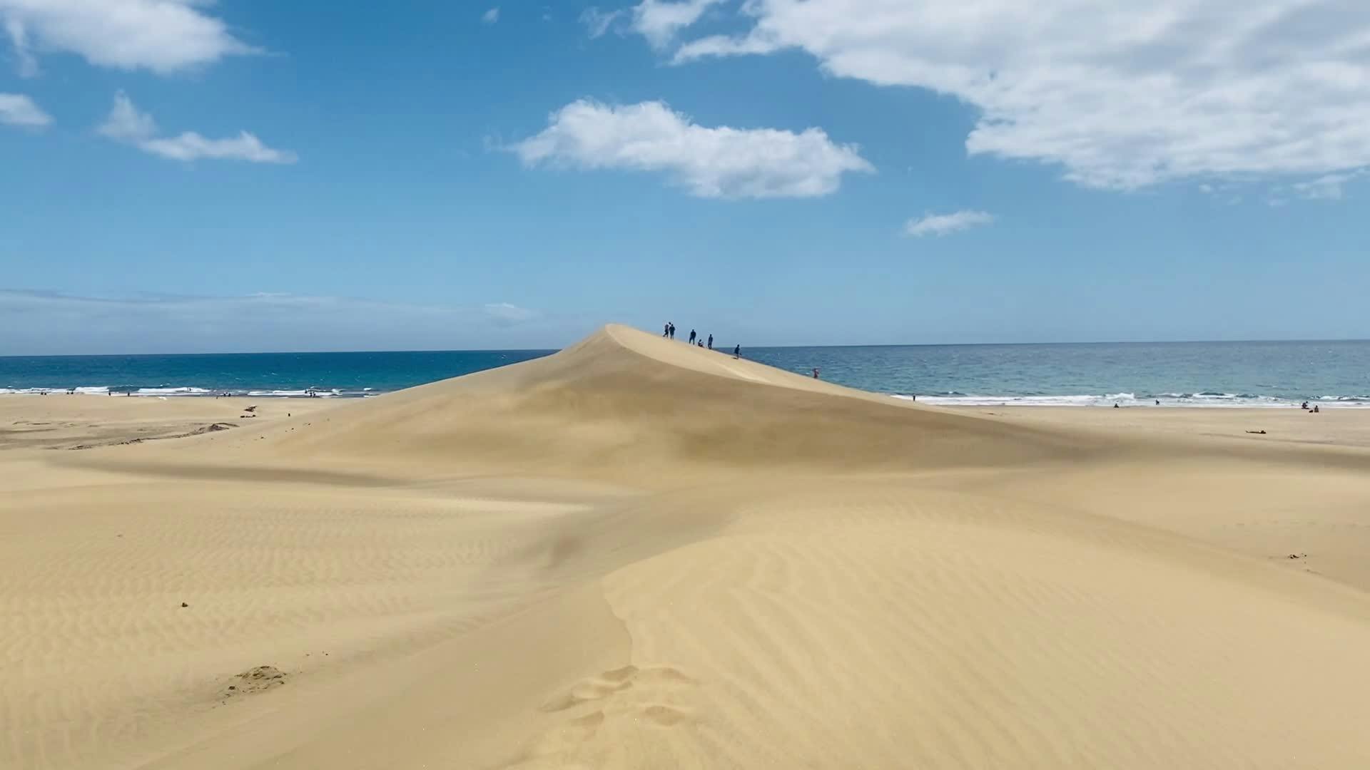 Sunny Sand Dunes at Canary Islands Beach Free Stock Video Footage ...