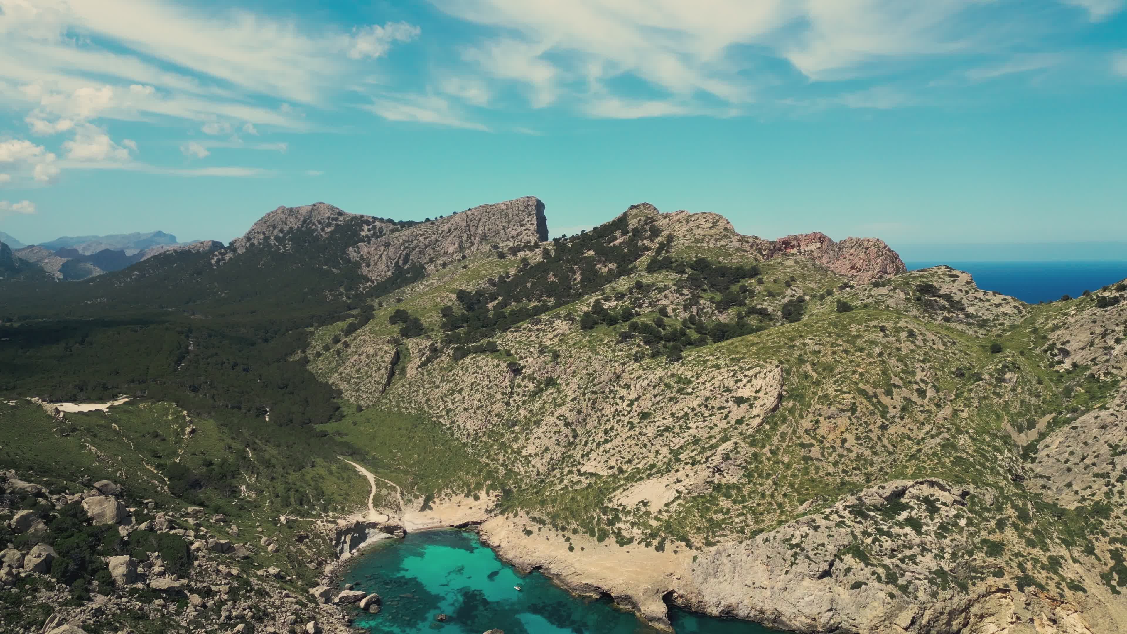 Scenic Aerial View of Mallorca's Coastline Free Stock Video Footage ...