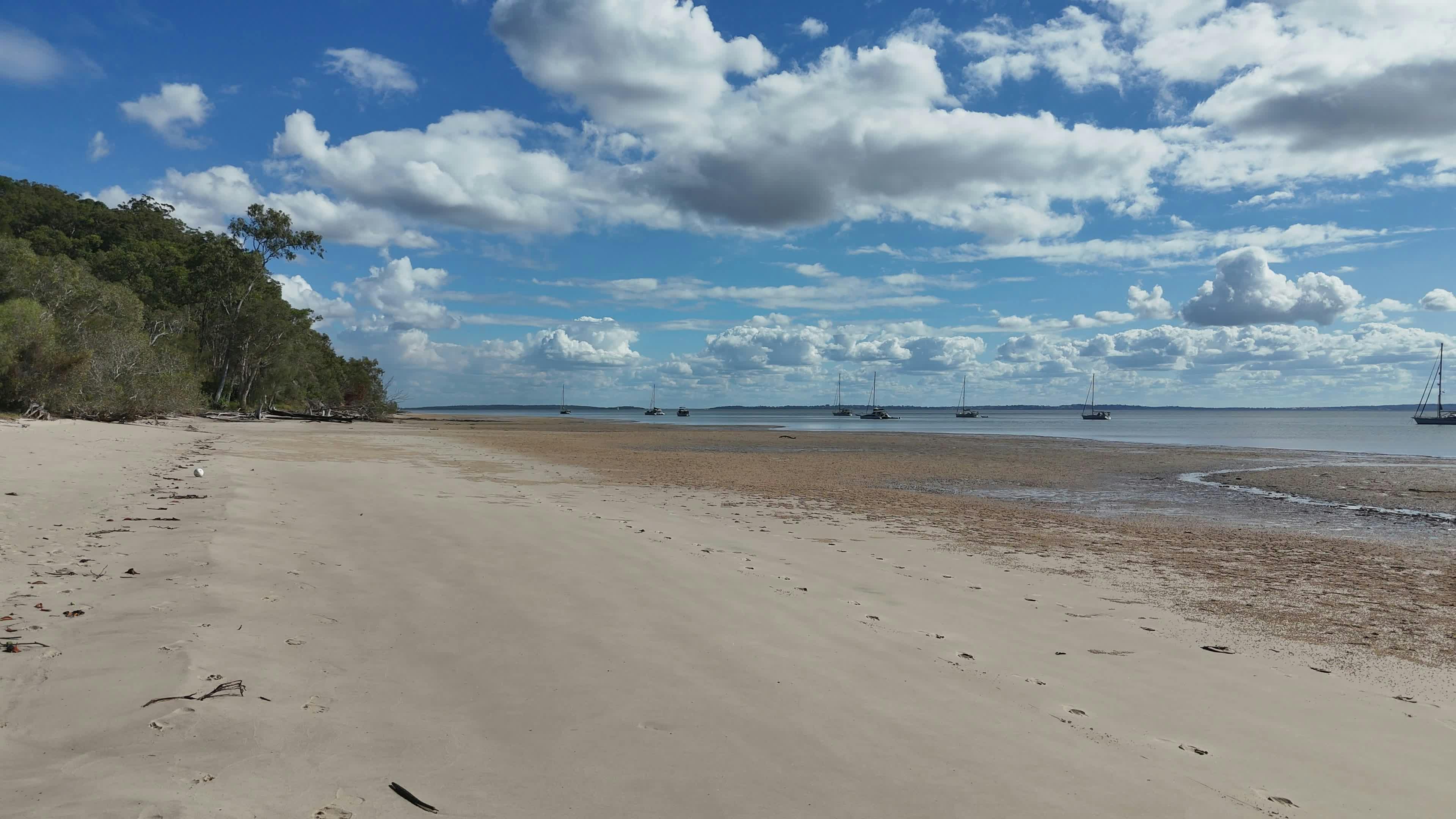 Serene Remote Beach With Boats on the Horizon Free Stock Video Footage ...
