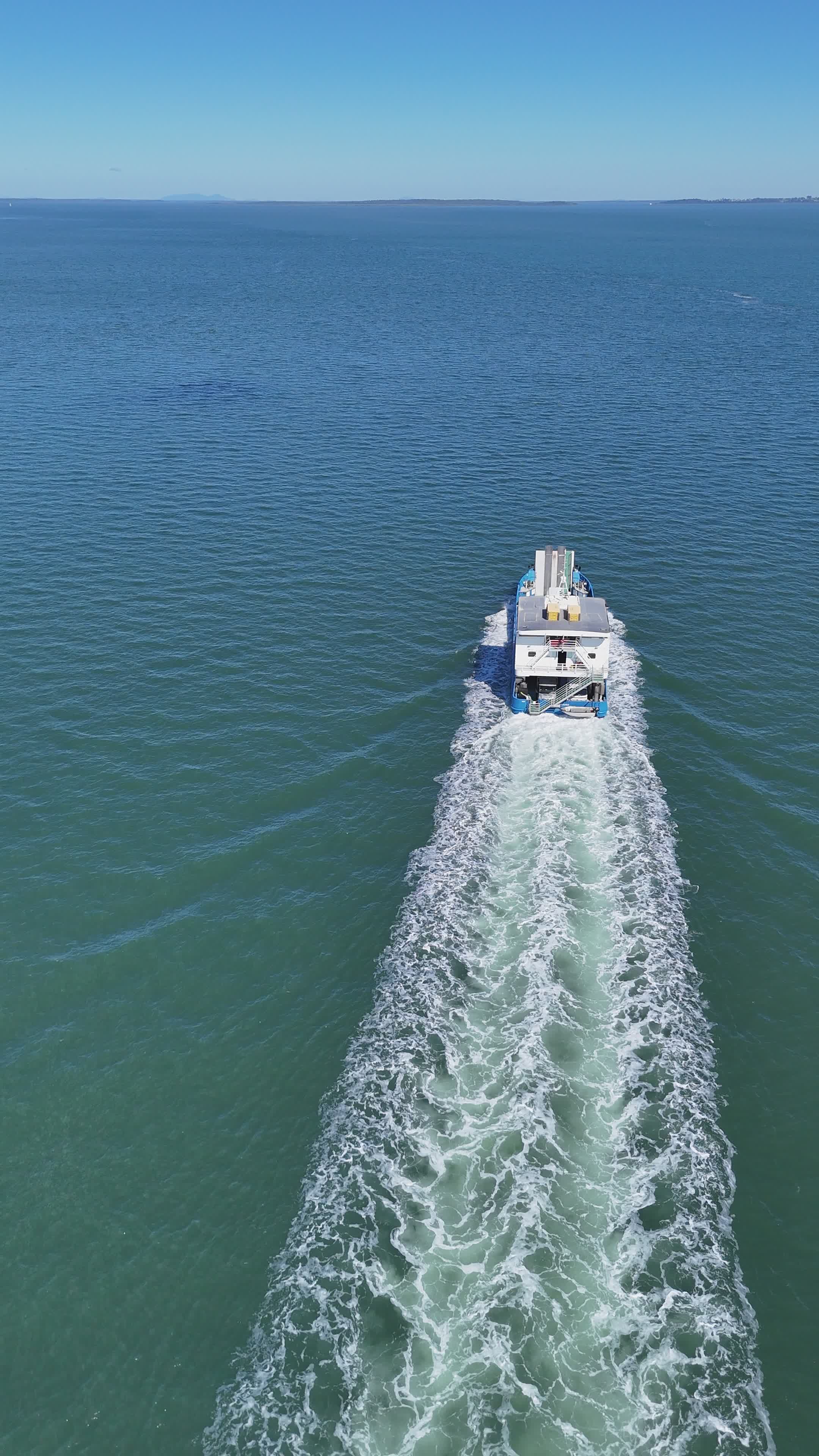 Aerial View of a Boat Sailing on Open Sea Free Stock Video Footage ...