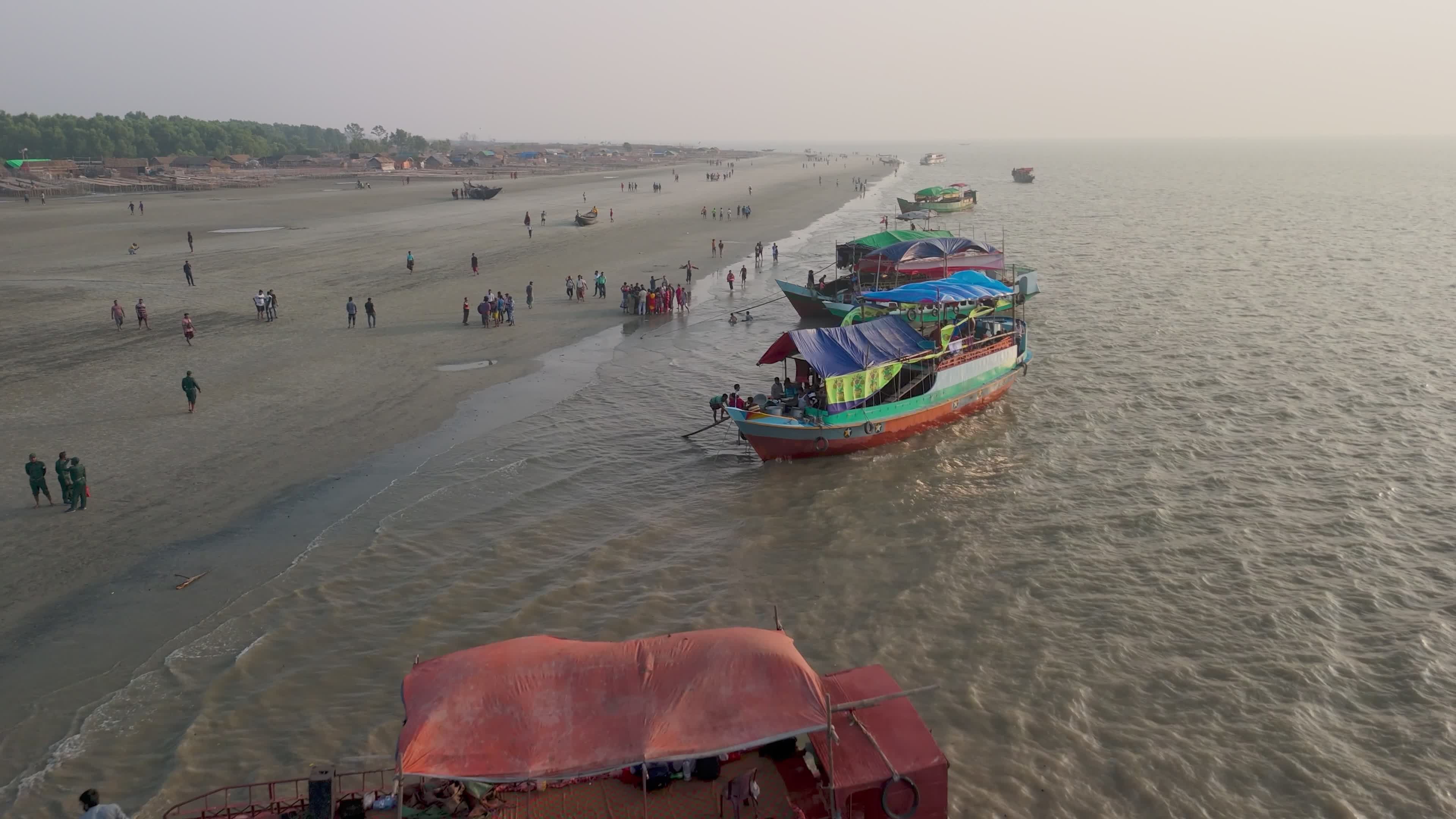 Aerial View of Dublar Char Beach in Bangladesh Free Stock Video Footage ...