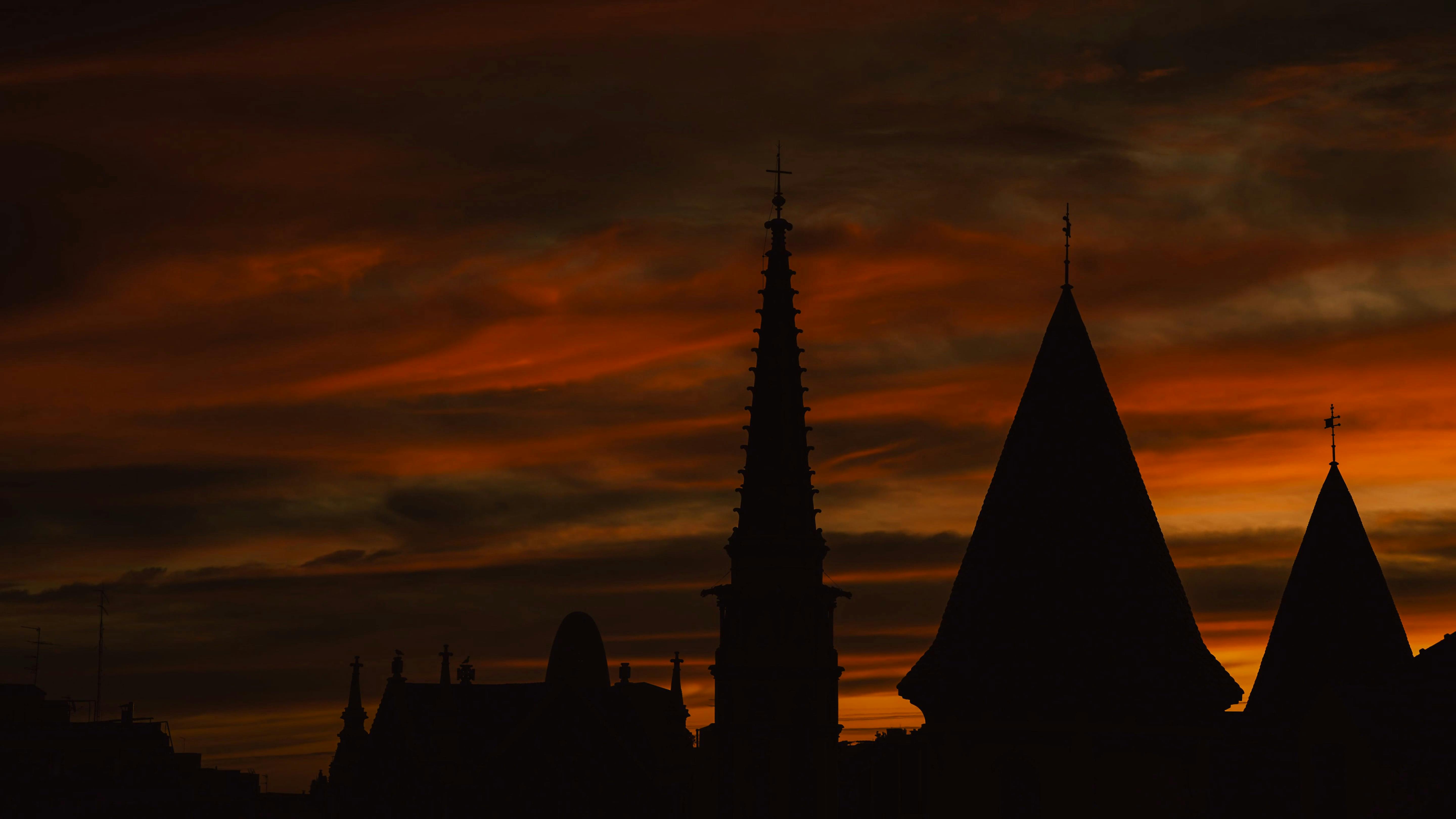 Cross Symbols On Top Of The Cone Like Roofing Of Christian Buildings ...