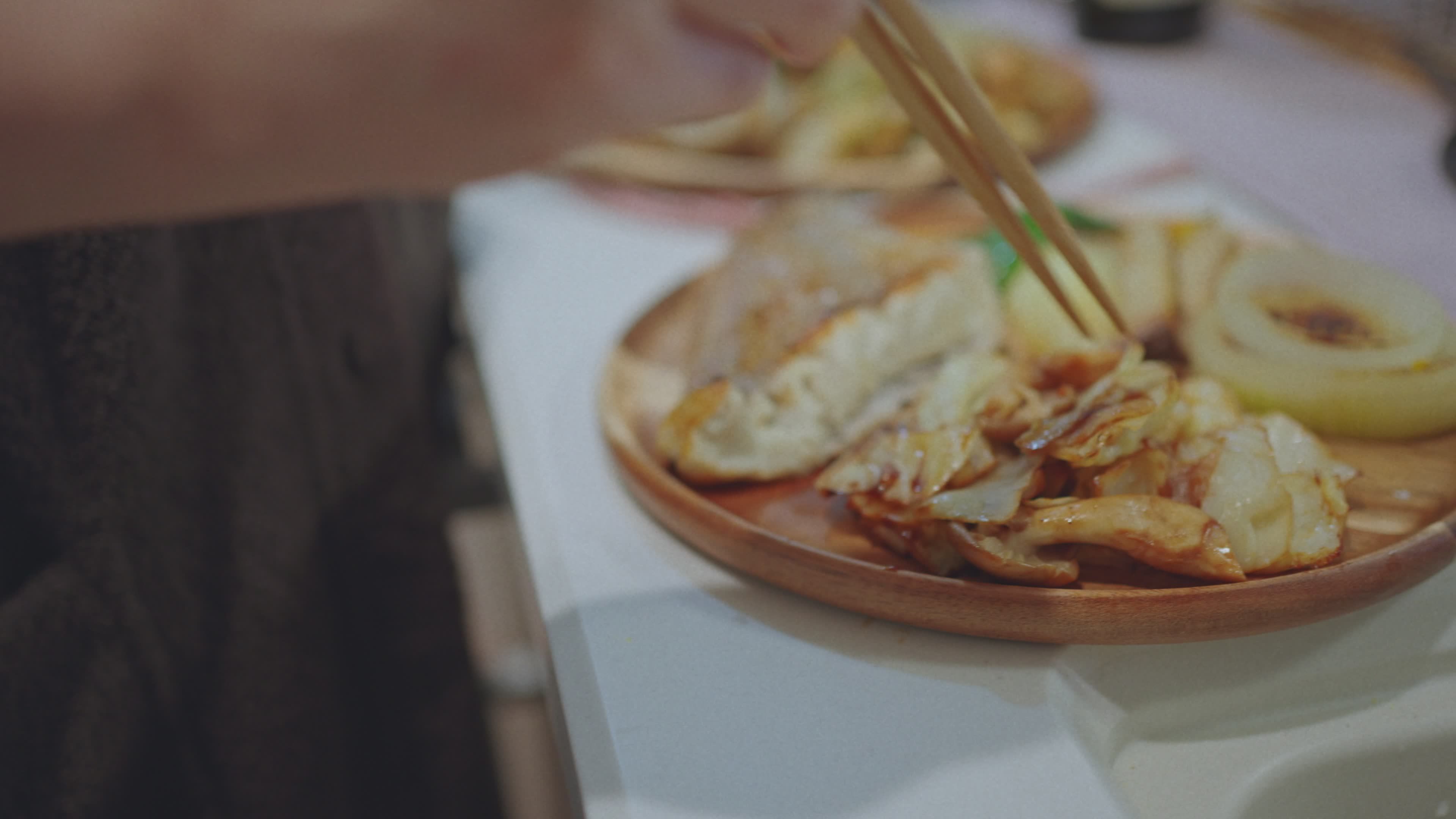 Japanese Home Dinner with Fish and Gyoza Free Stock Video Footage ...