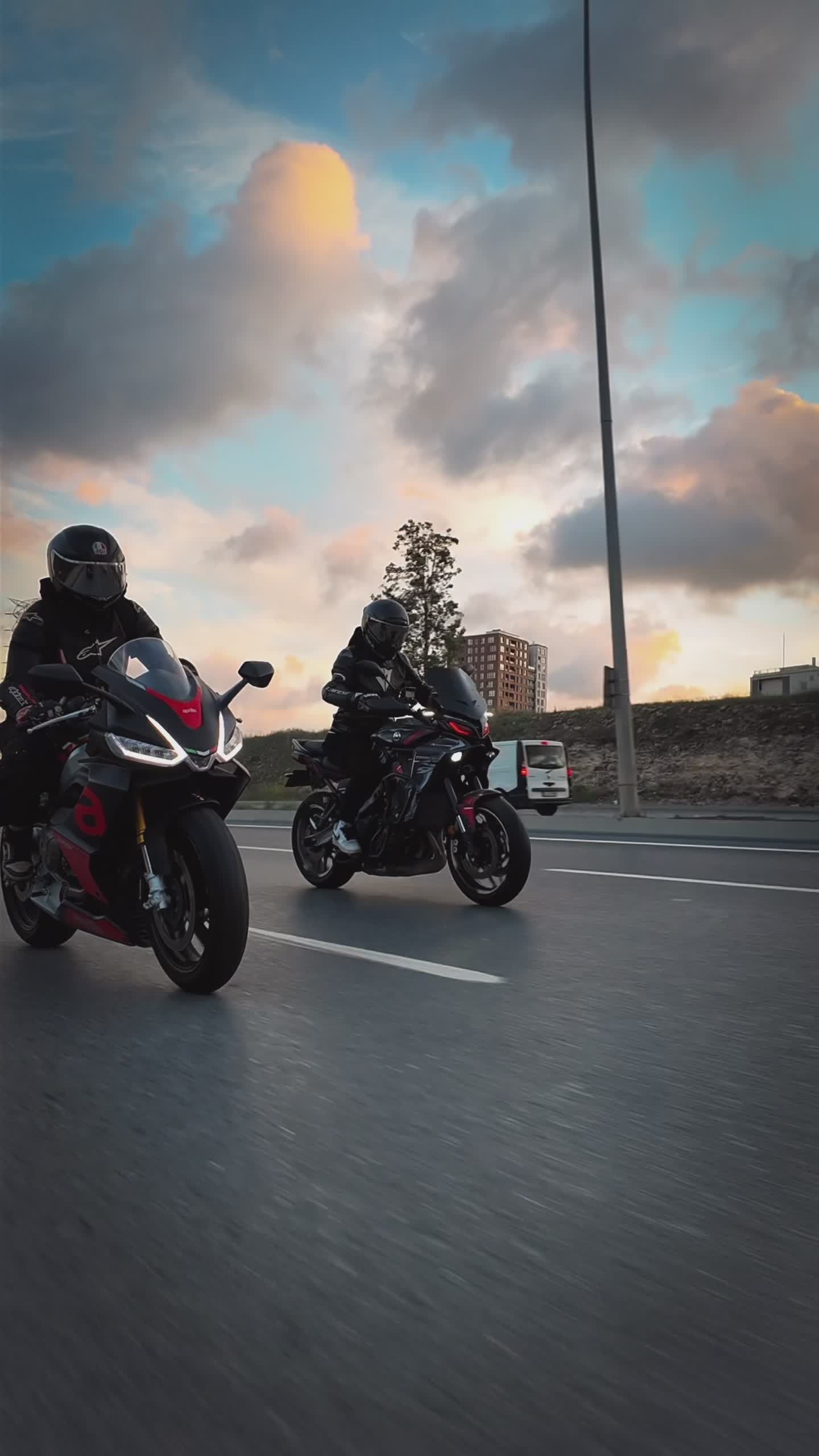 Dynamic Motorcycle Ride at Sunset Free Stock Video Footage, Royalty ...