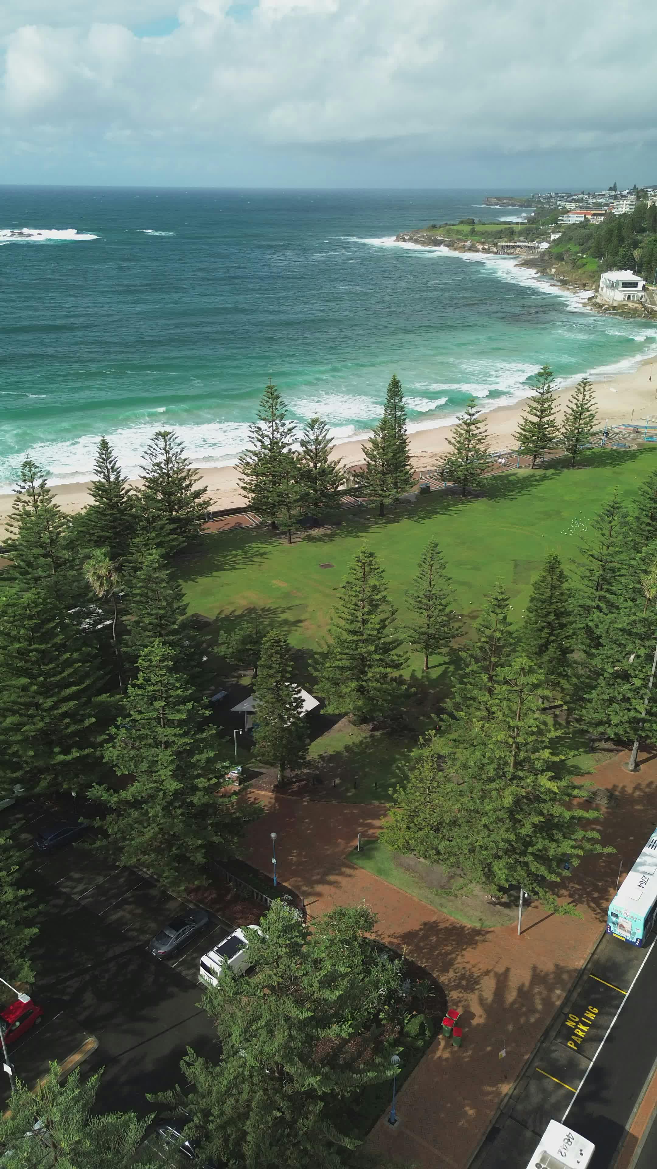 Aerial View of Scenic Coogee Beach Coastline Free Stock Video Footage ...