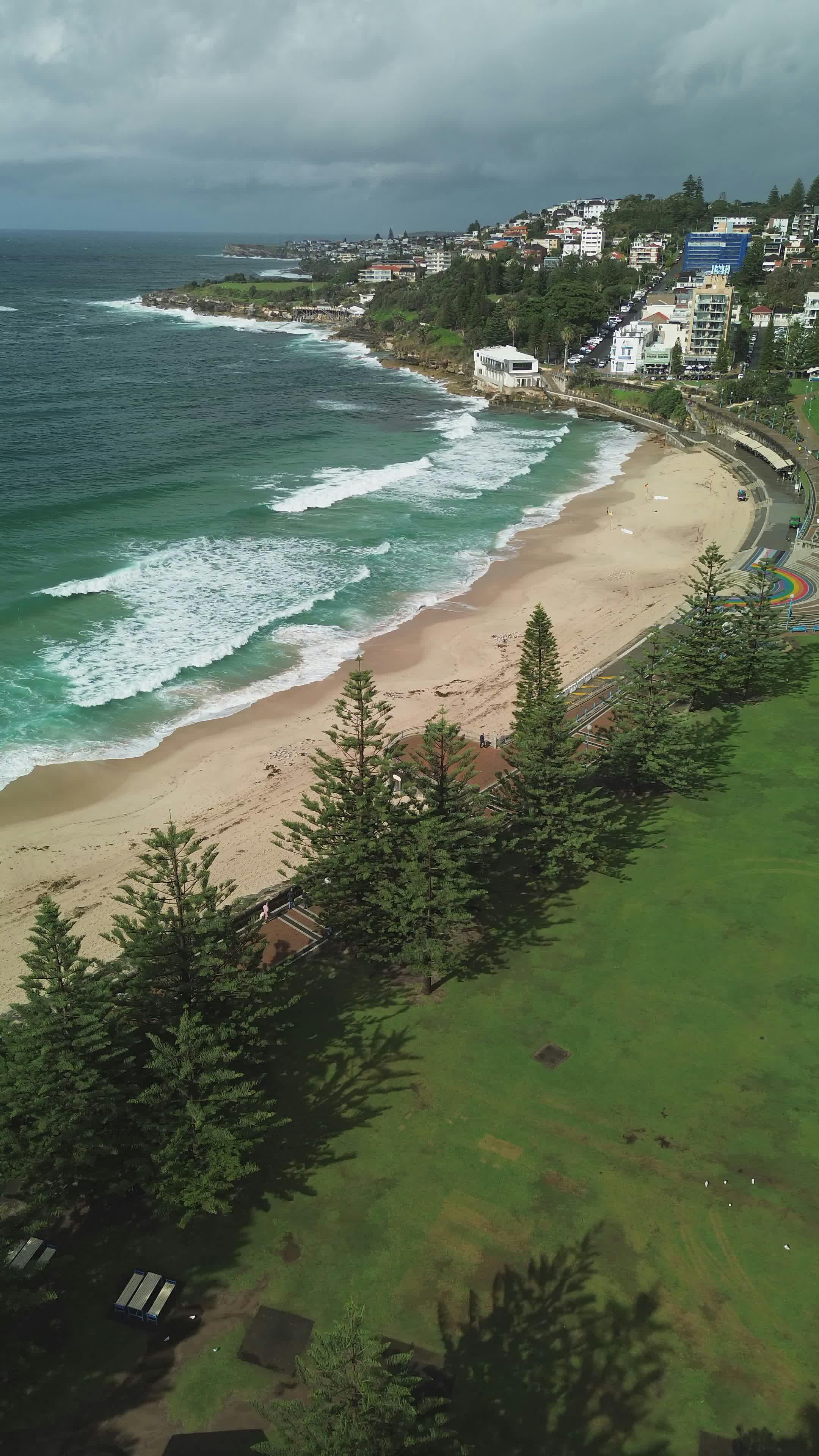 Stunning Aerial View of Coogee Beach Waves Free Stock Video Footage ...