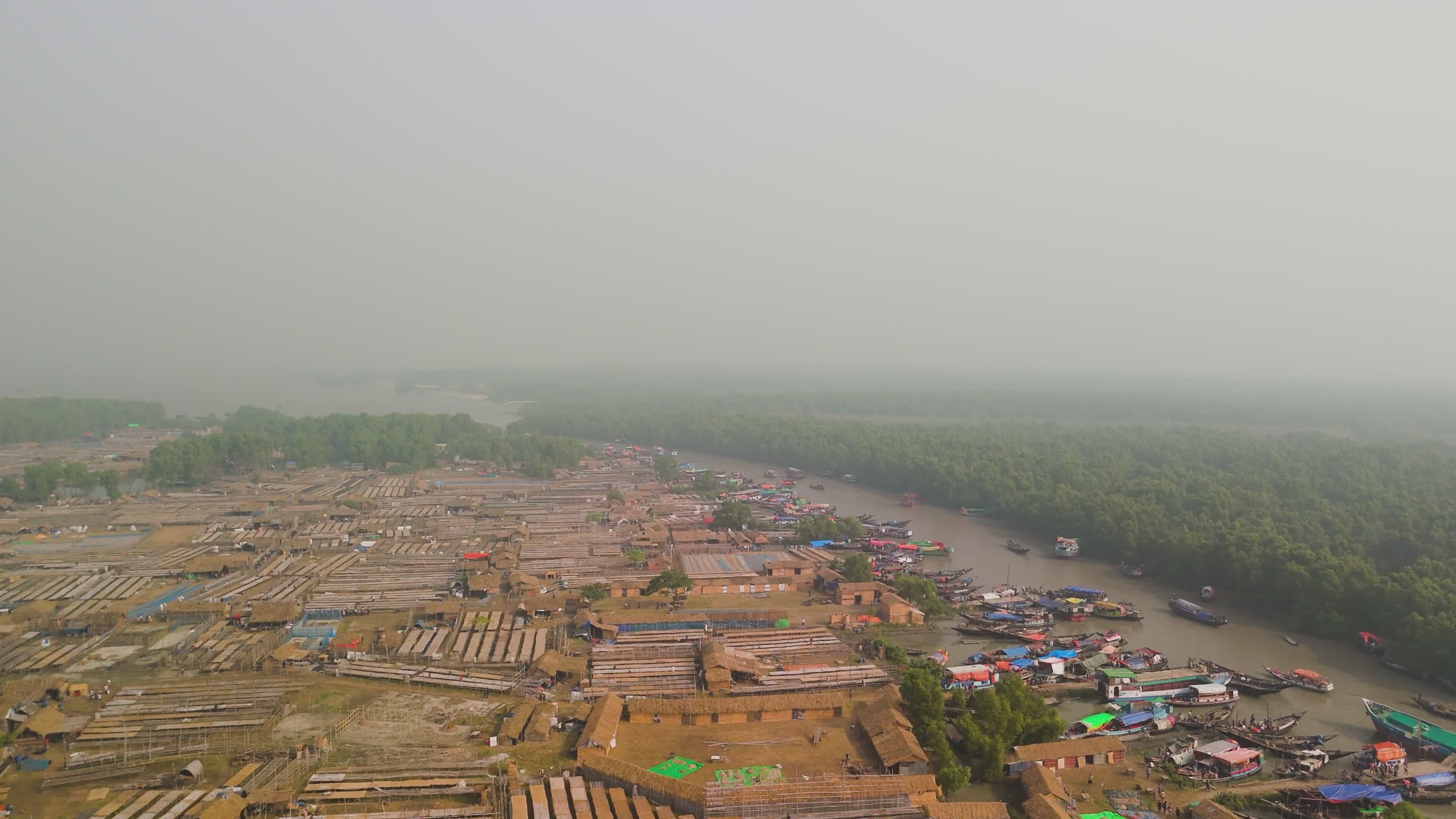 Aerial View of Dublar Char Fishing Village Free Stock Video Footage ...