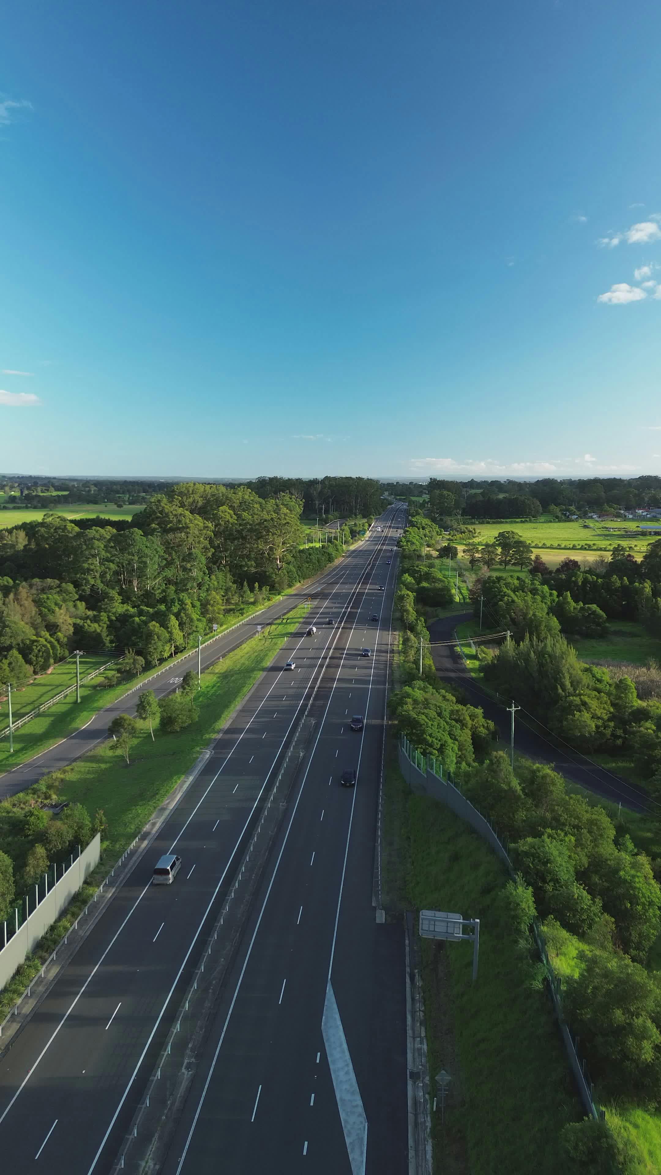 Scenic Aerial View of Australian Countryside Road Free Stock Video ...